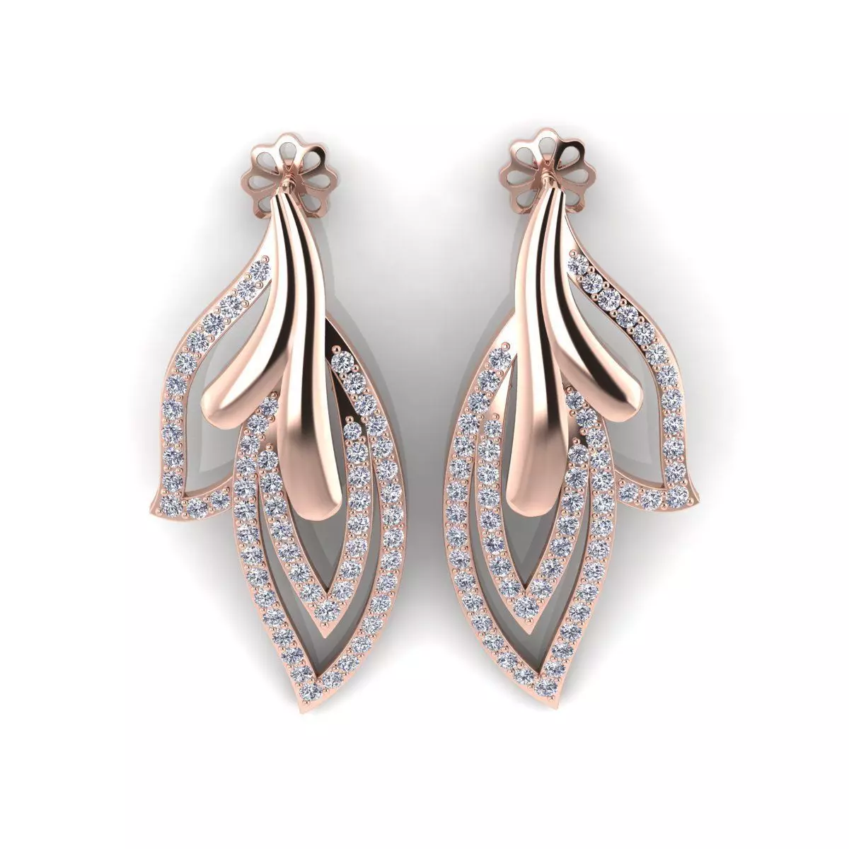 Fancy Woman Earring 3d Model 3D model 3D printable | CGTrader