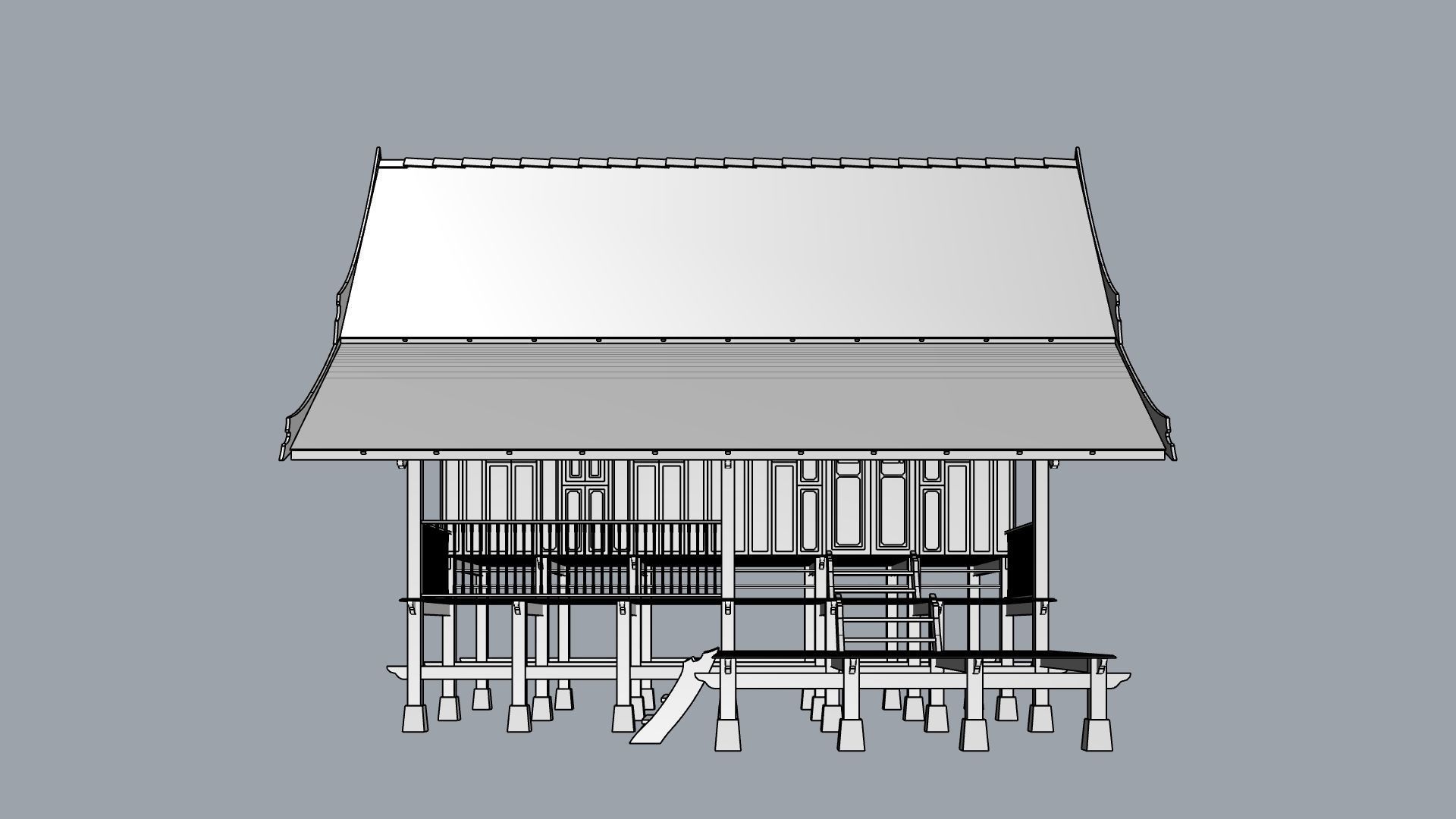 Rumah Bujang Berserambi Selasar 3D model | CGTrader