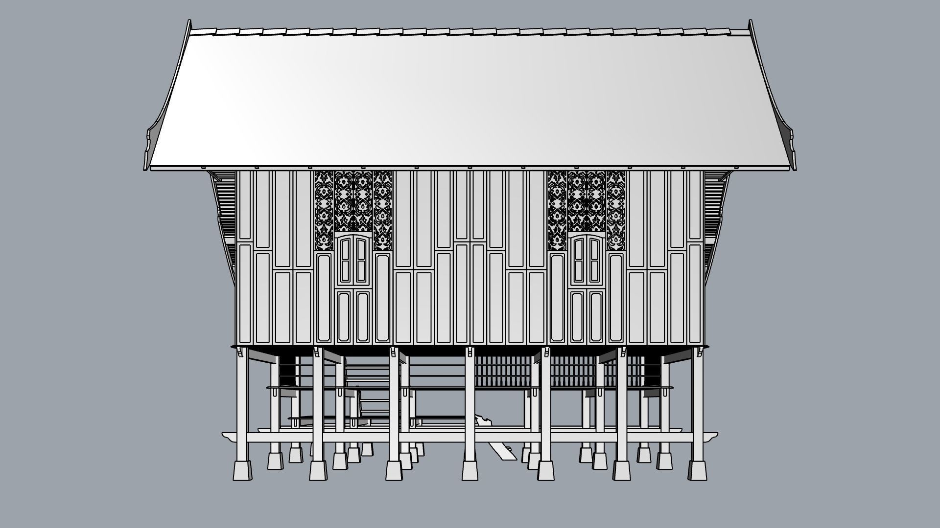 Rumah Bujang Berserambi Selasar 3D model | CGTrader