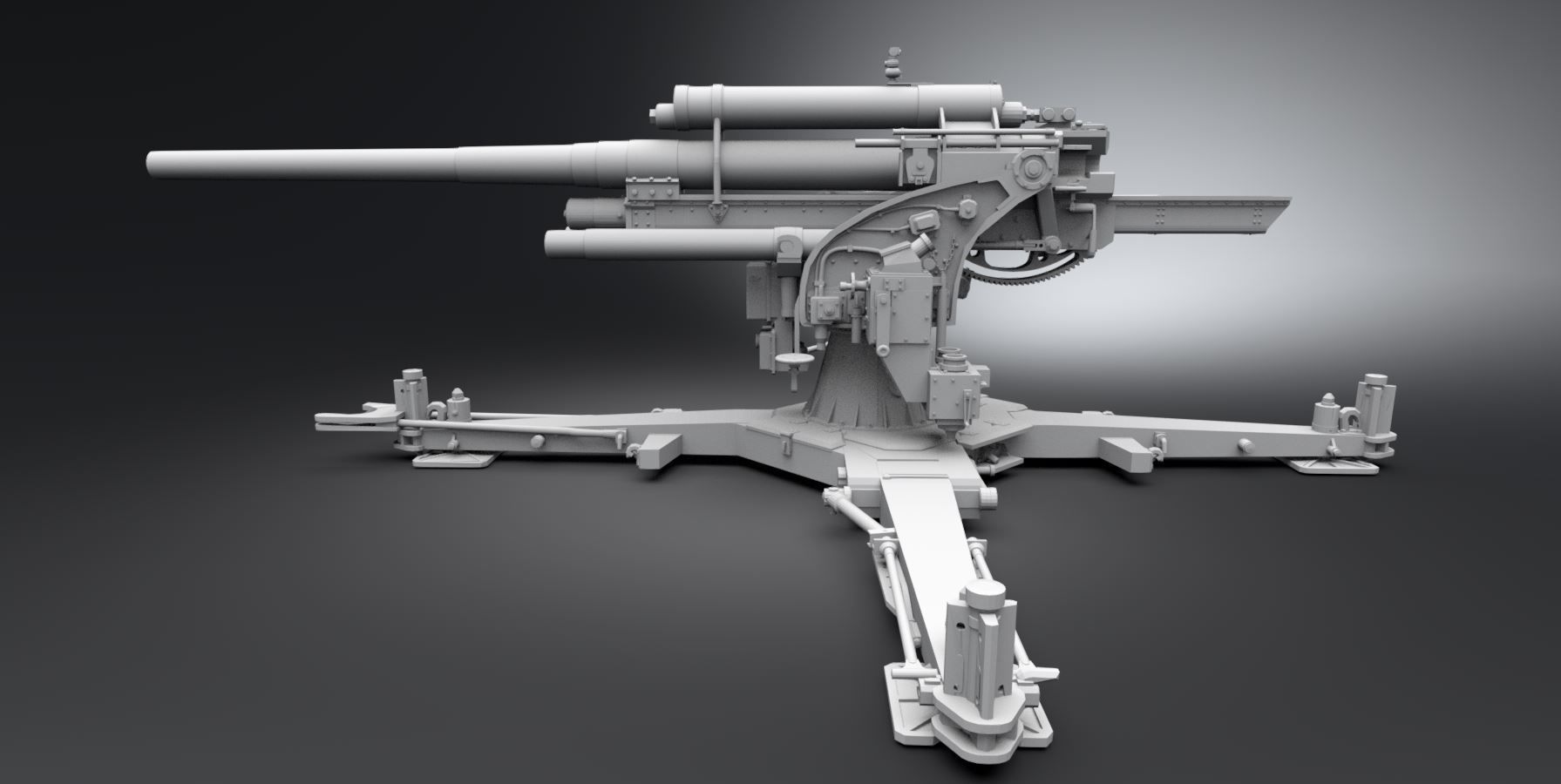 Flak 88 Stationary Scale model 3D model 3D printable | CGTrader
