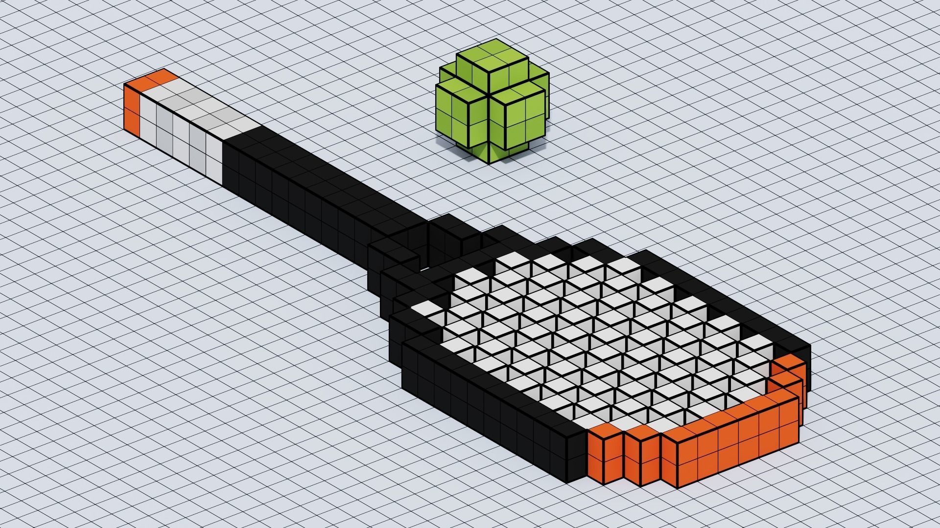 3D model Voxel Tennis Racket B VR / AR / low-poly | CGTrader