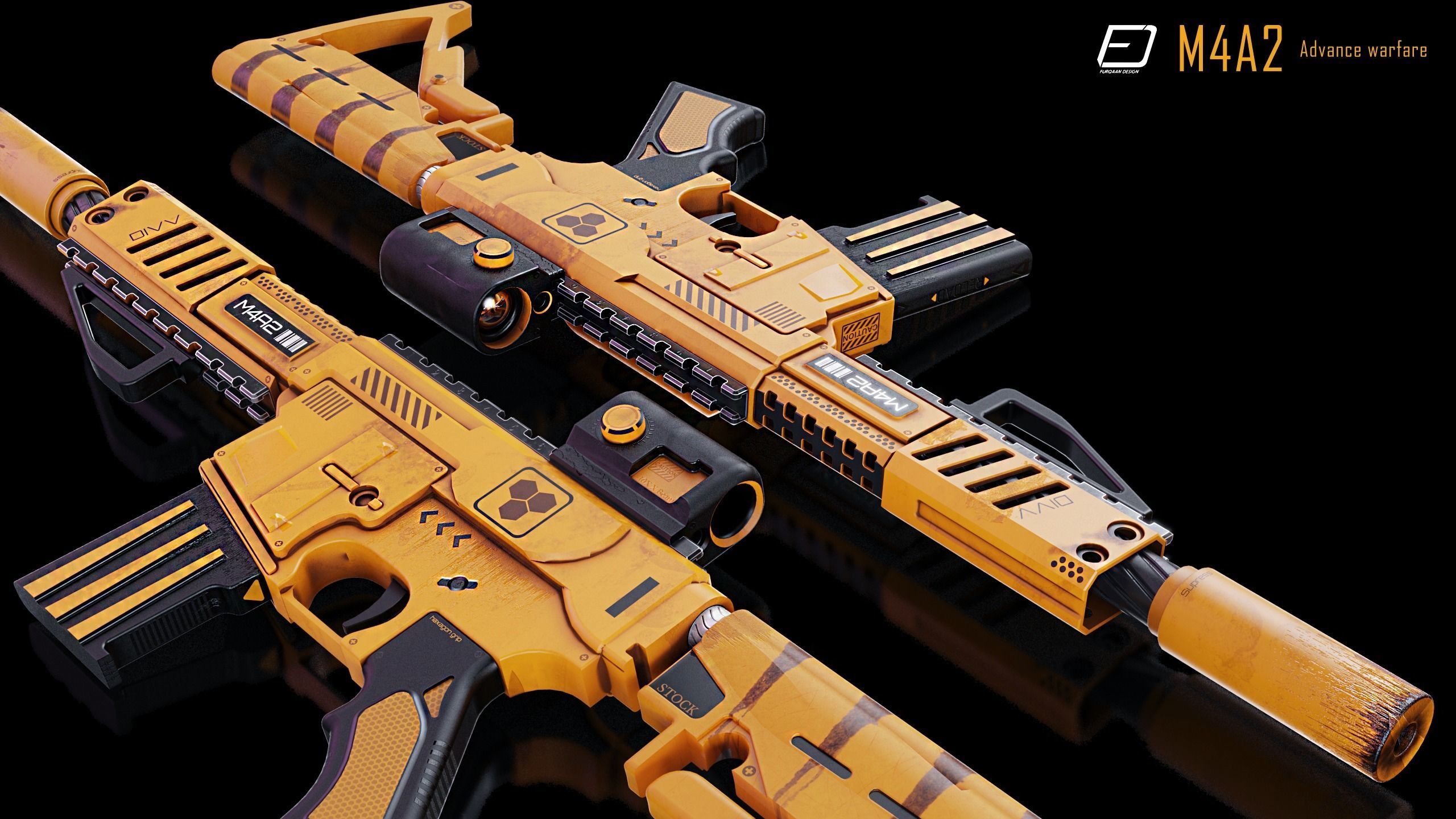 3D model Modern M4A2 PBR Gun VR / AR / low-poly | CGTrader