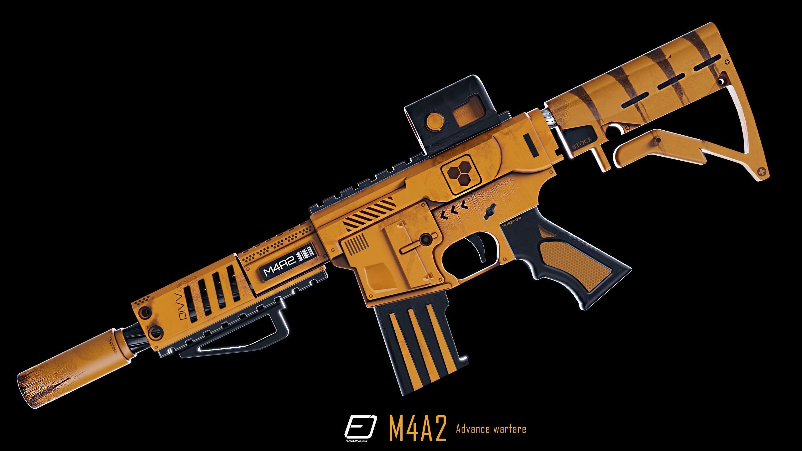 3D model Modern M4A2 PBR Gun VR / AR / low-poly | CGTrader