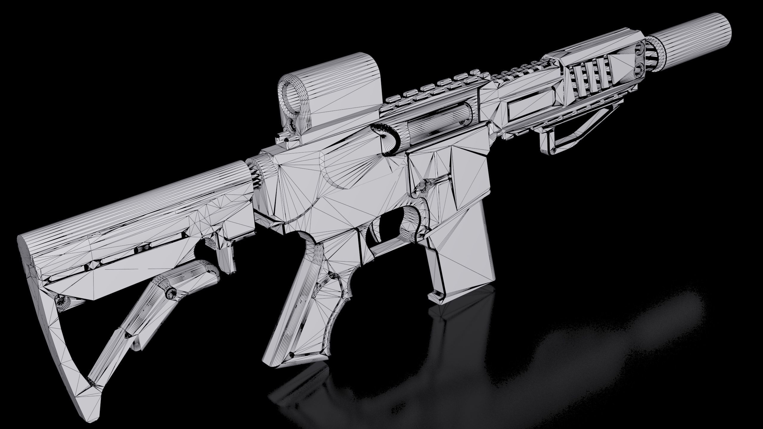 3D model Modern M4A2 PBR Gun VR / AR / low-poly | CGTrader
