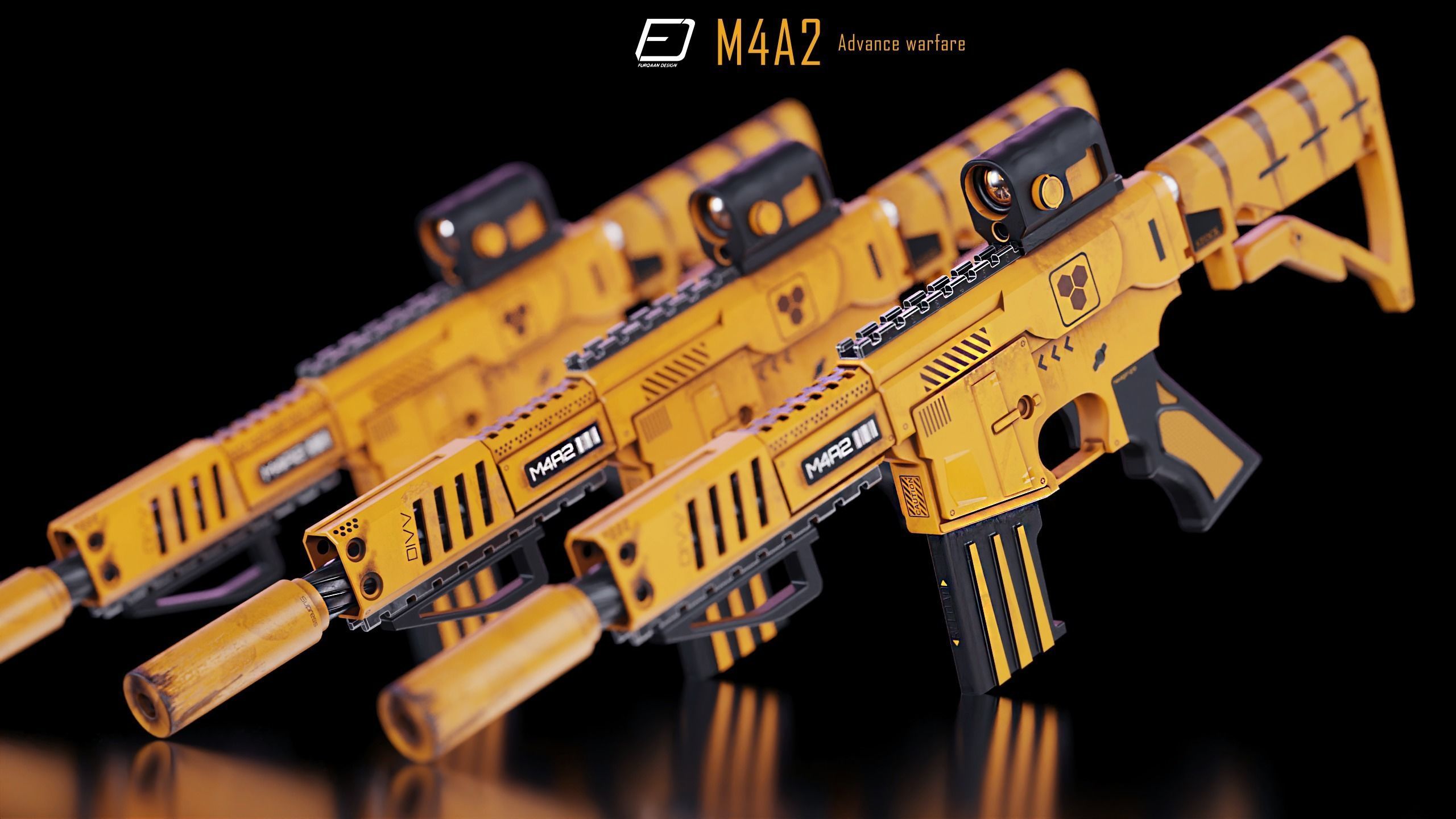 3D model Modern M4A2 PBR Gun VR / AR / low-poly | CGTrader