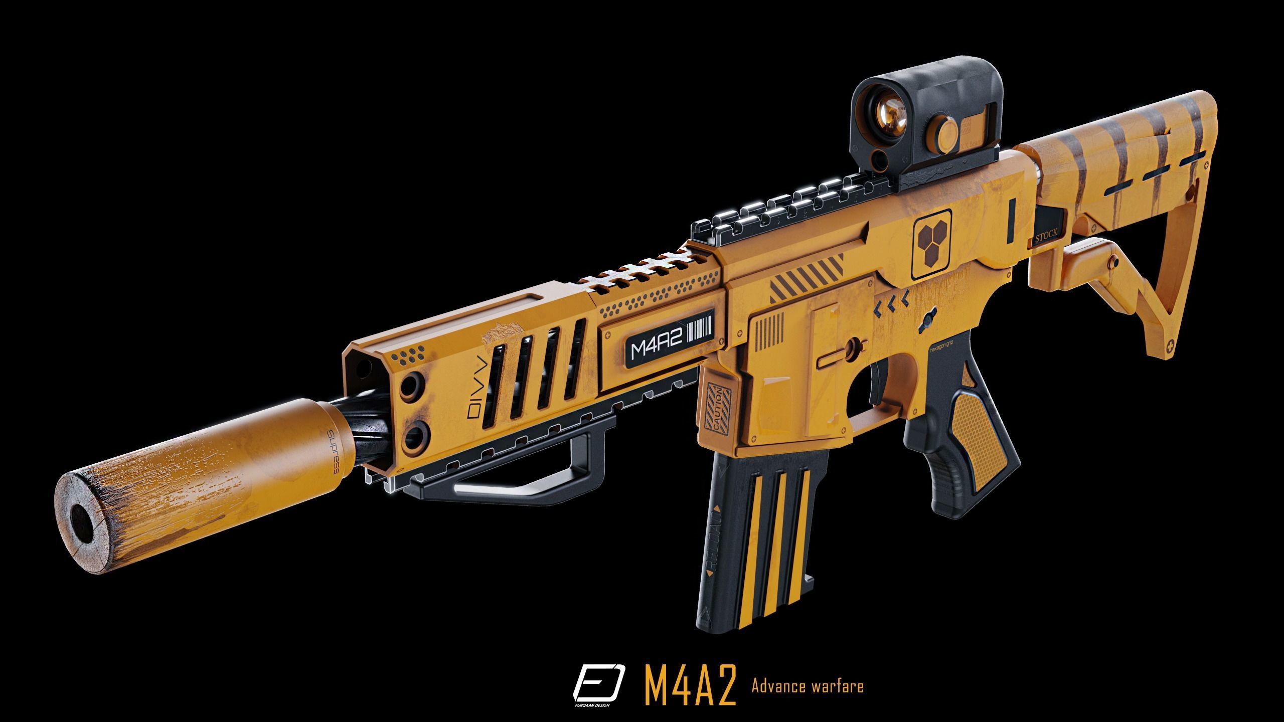 3D model Modern M4A2 PBR Gun VR / AR / low-poly | CGTrader