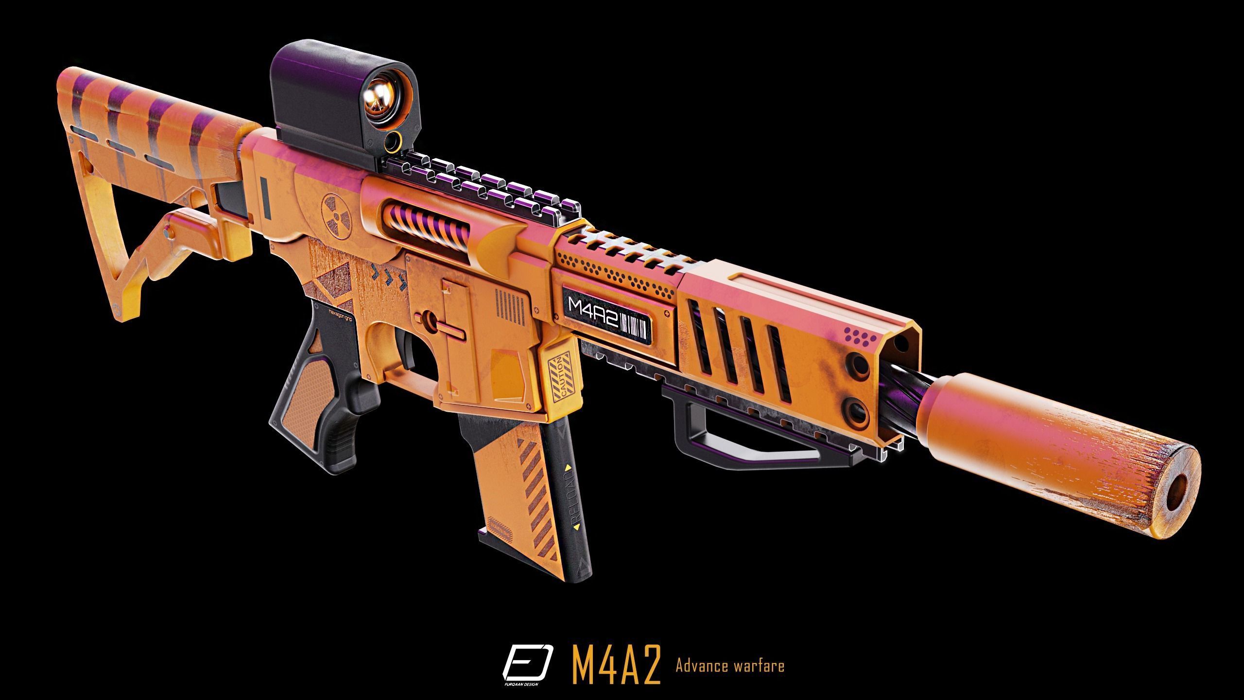 3D model Modern M4A2 PBR Gun VR / AR / low-poly | CGTrader