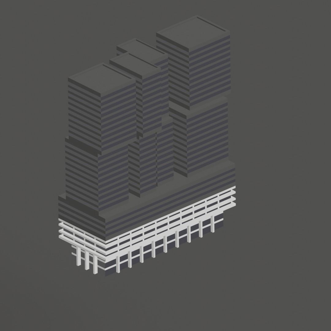 3D model Simple skyscrapers pack VR / AR / low-poly | CGTrader