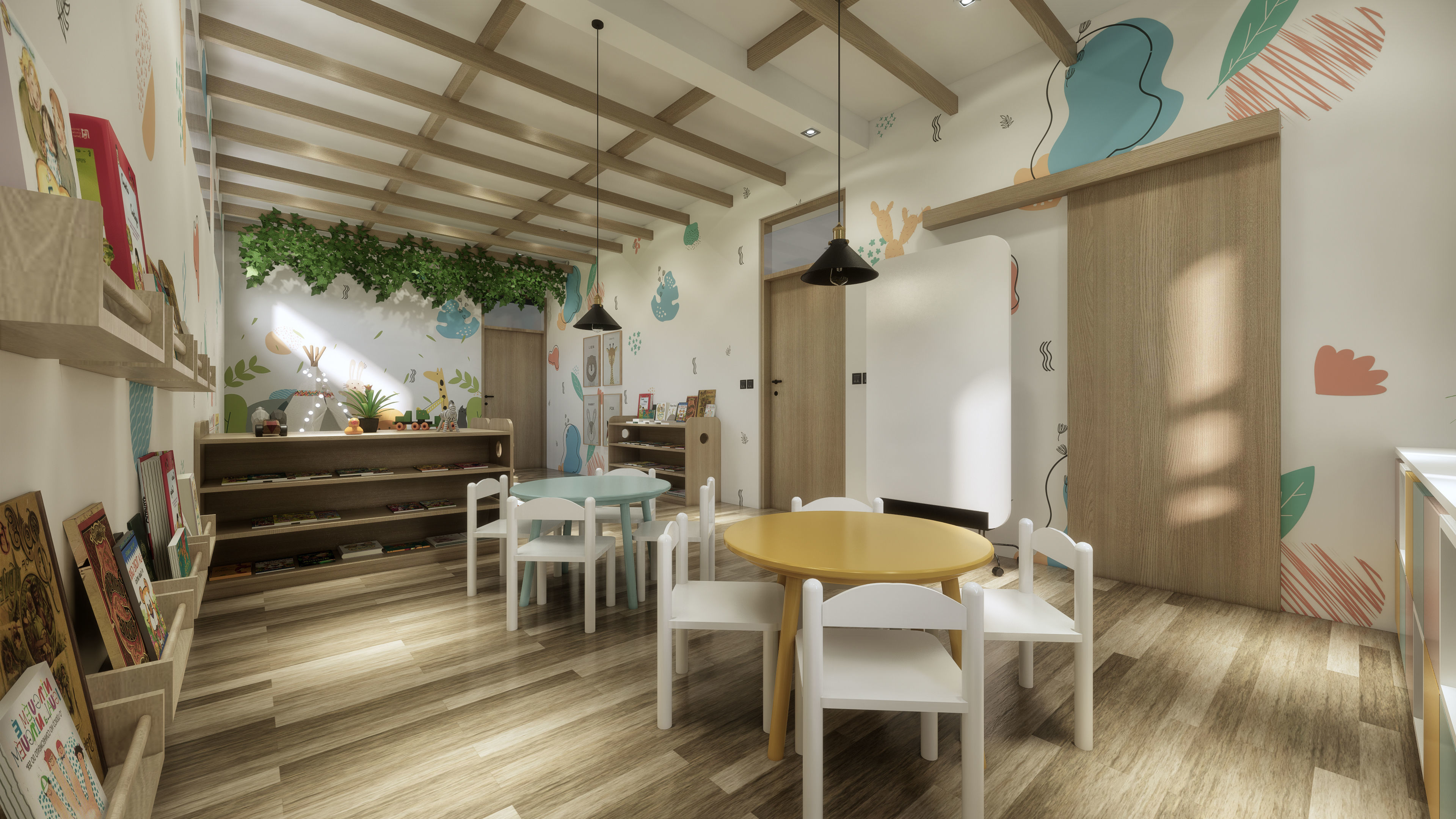 Rendering Realistic Scene Kindergarth and Home Schooling 3D model ...