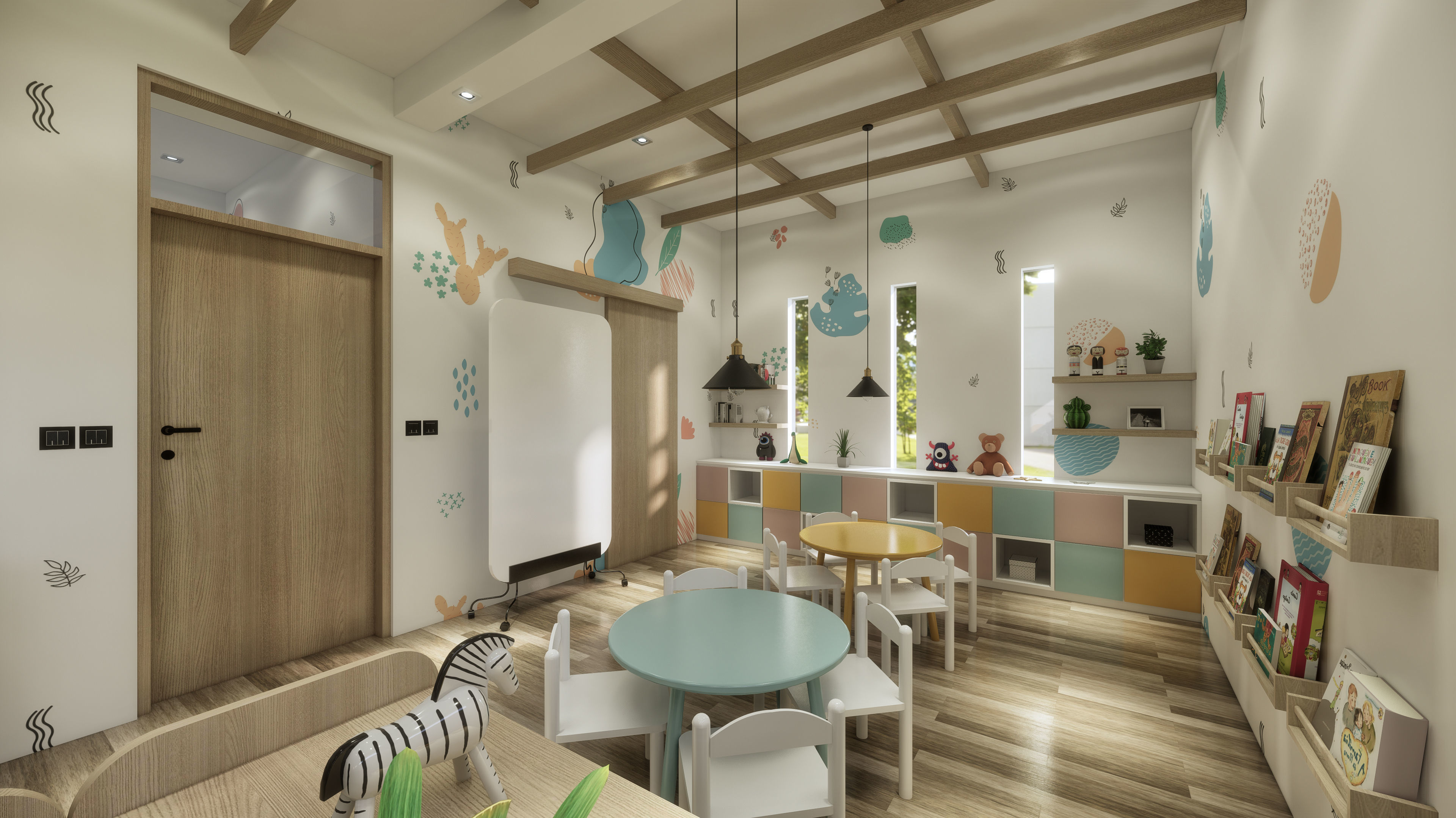 Rendering Realistic Scene Kindergarth and Home Schooling 3D model ...