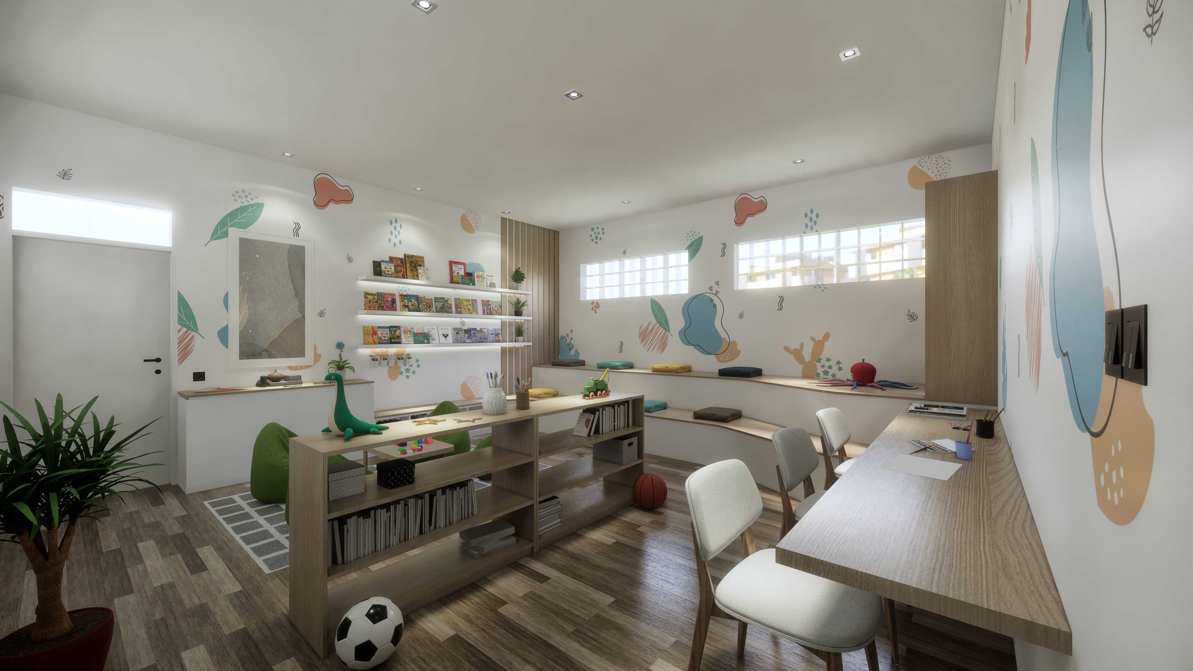 Rendering Realistic Scene Kindergarth and Home Schooling 3D model ...