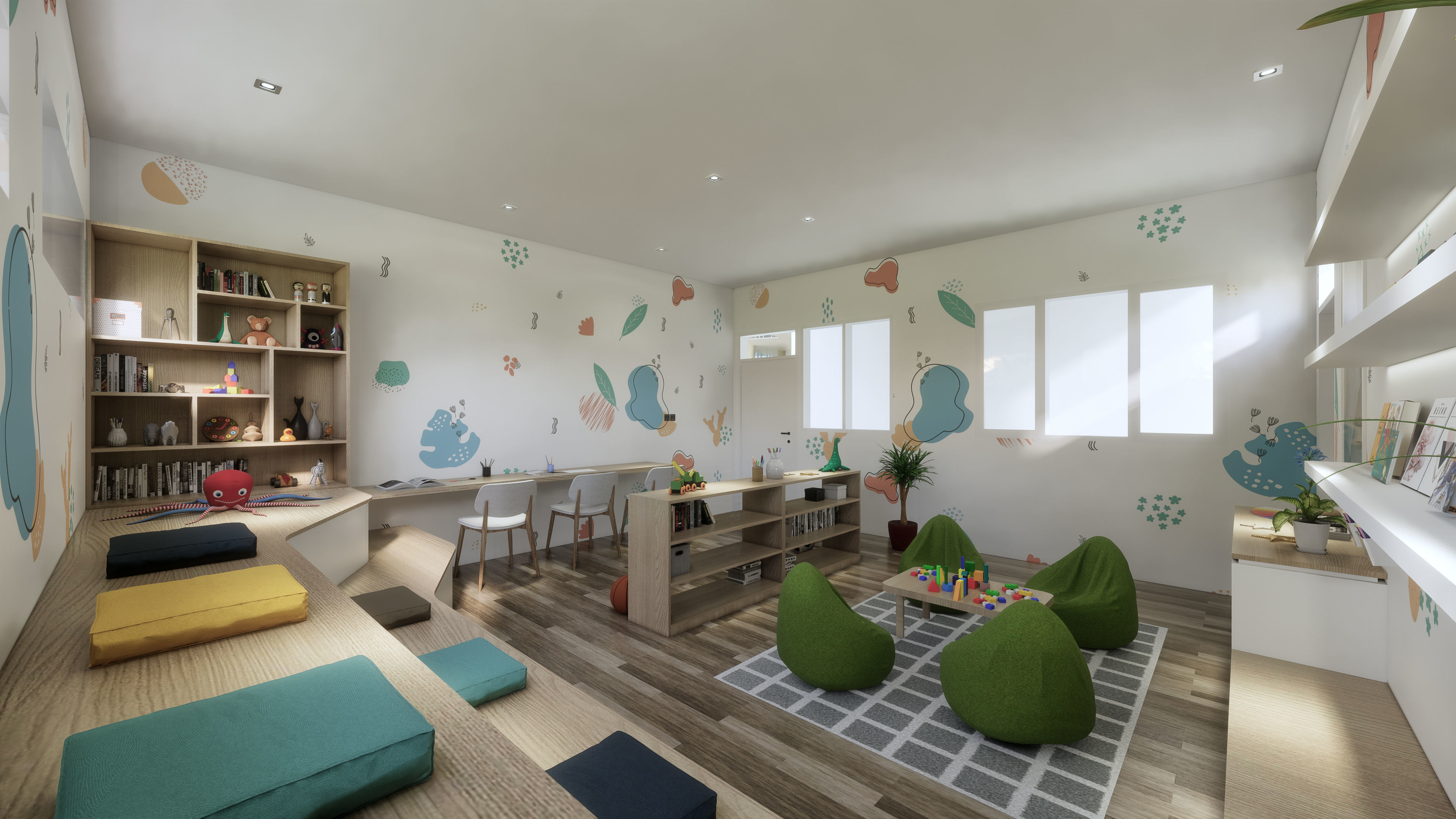 Rendering Realistic Scene Kindergarth and Home Schooling 3D model ...