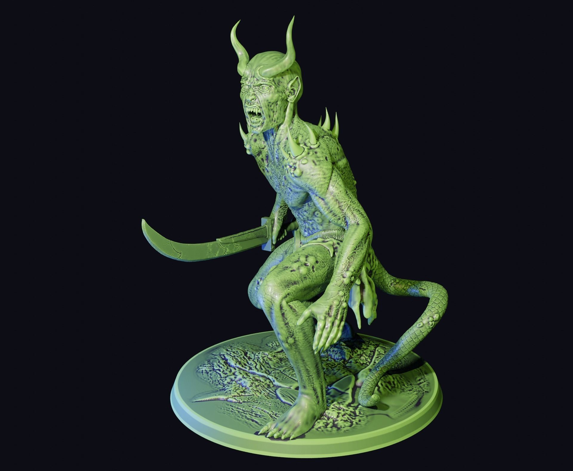 Crouching Demon 3D model | CGTrader