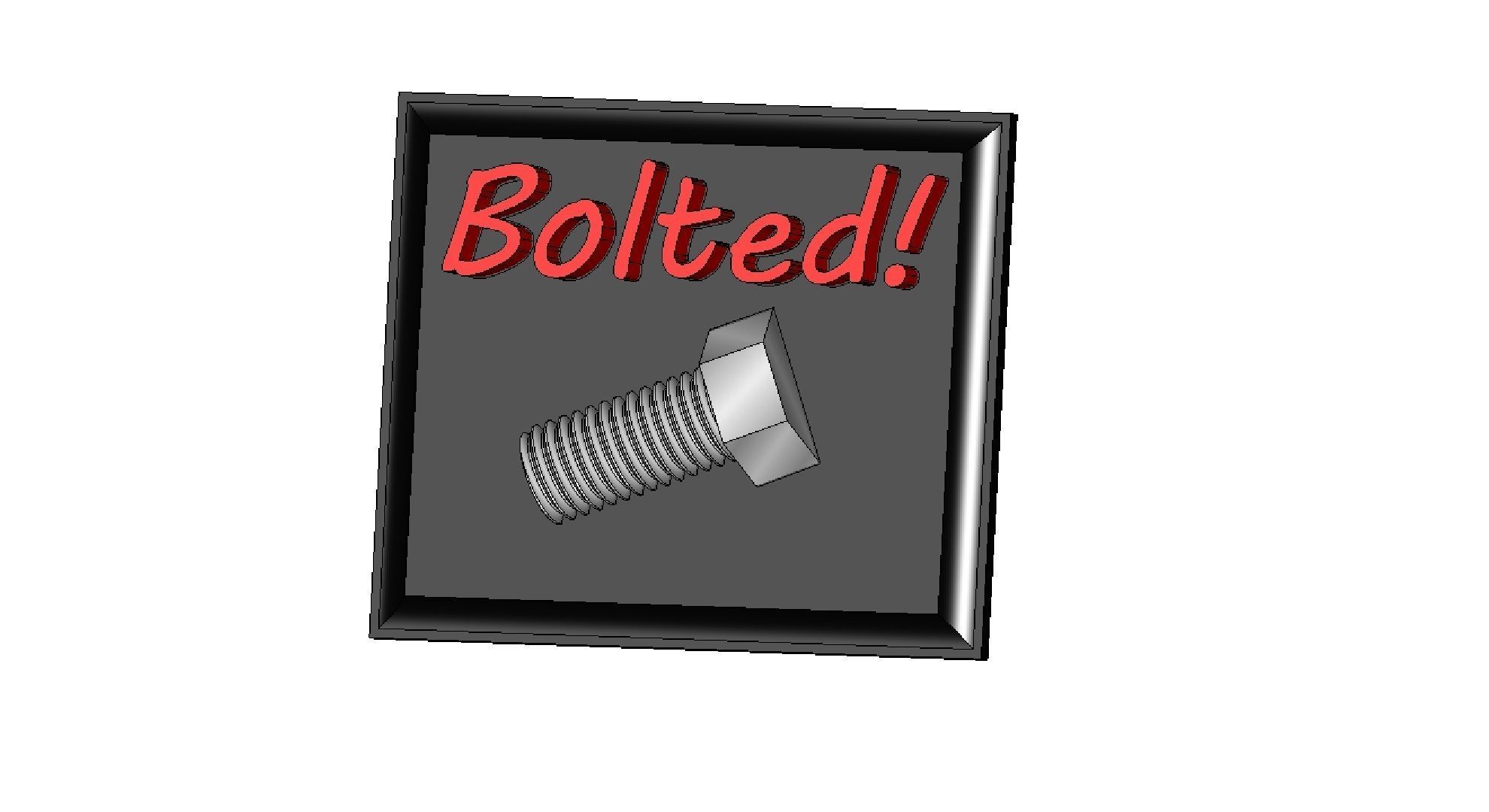 Bolted Sign 3D model 3D printable | CGTrader