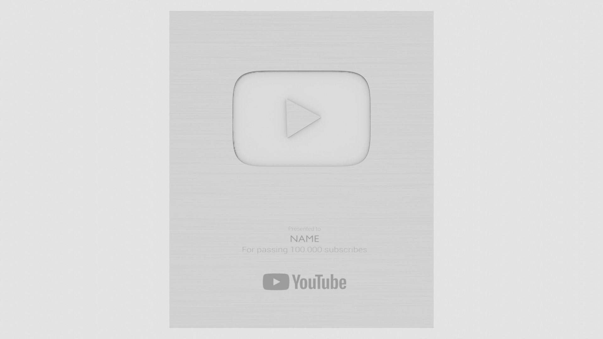 3D model Silver Youtube Button - made in Blender VR / AR / low-poly | CGTrader