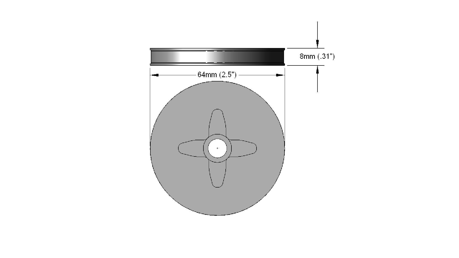 Servo Wheel Four Pole 3D model 3D printable | CGTrader