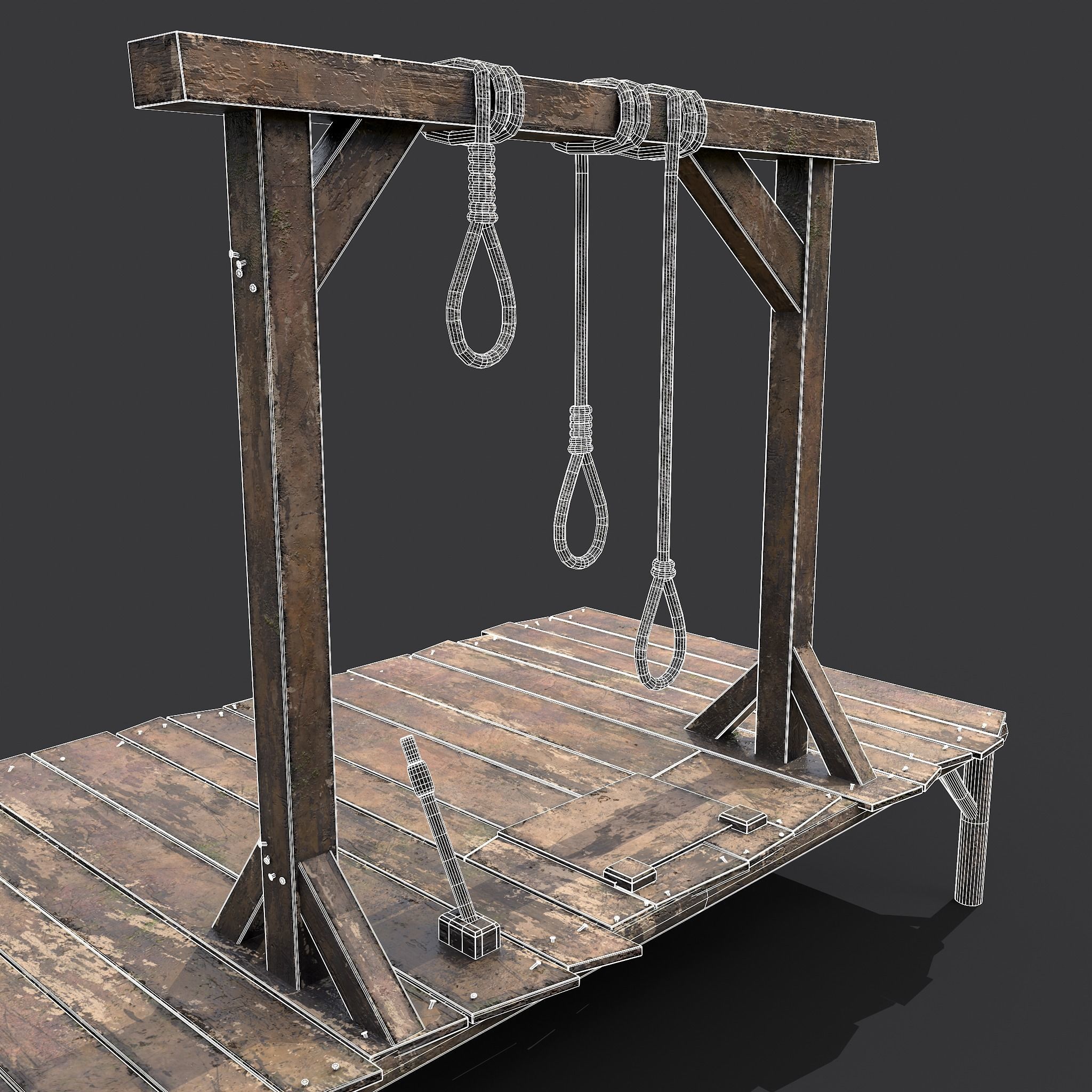 3D model Medieval Gallows VR / AR / low-poly | CGTrader