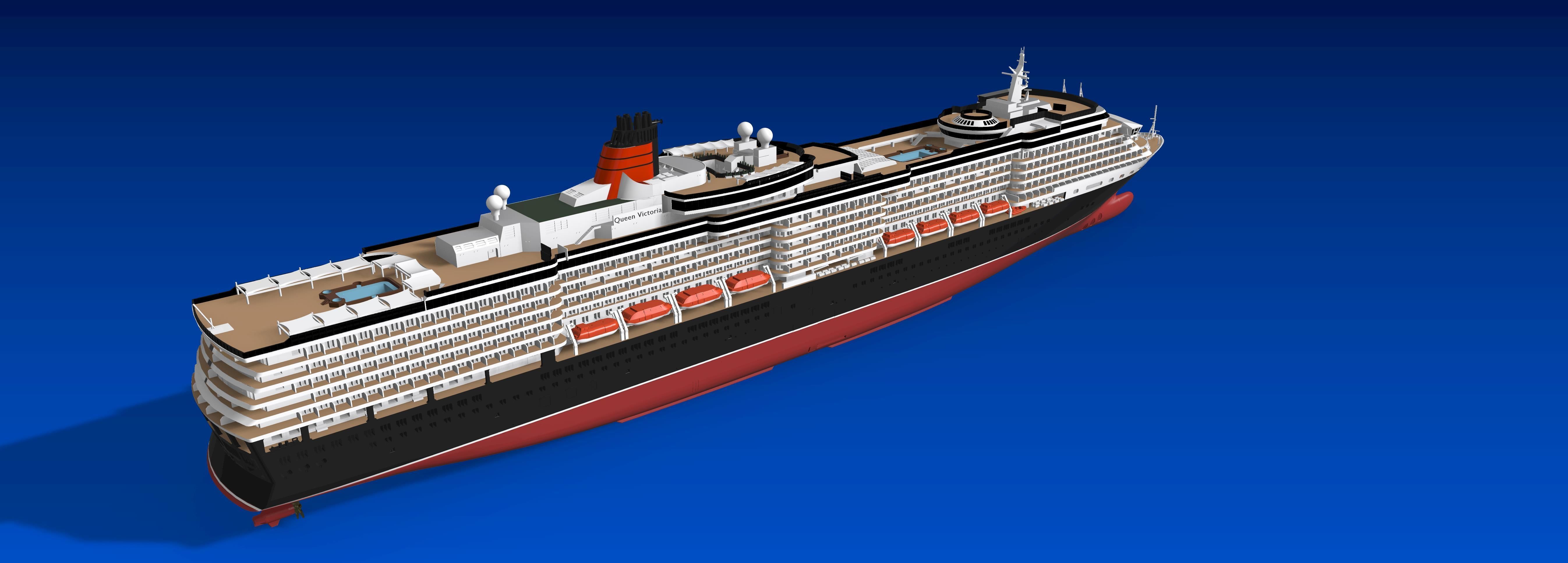 MS Queen Victoria Cunard cruise ship printable model 3D model 3D ...