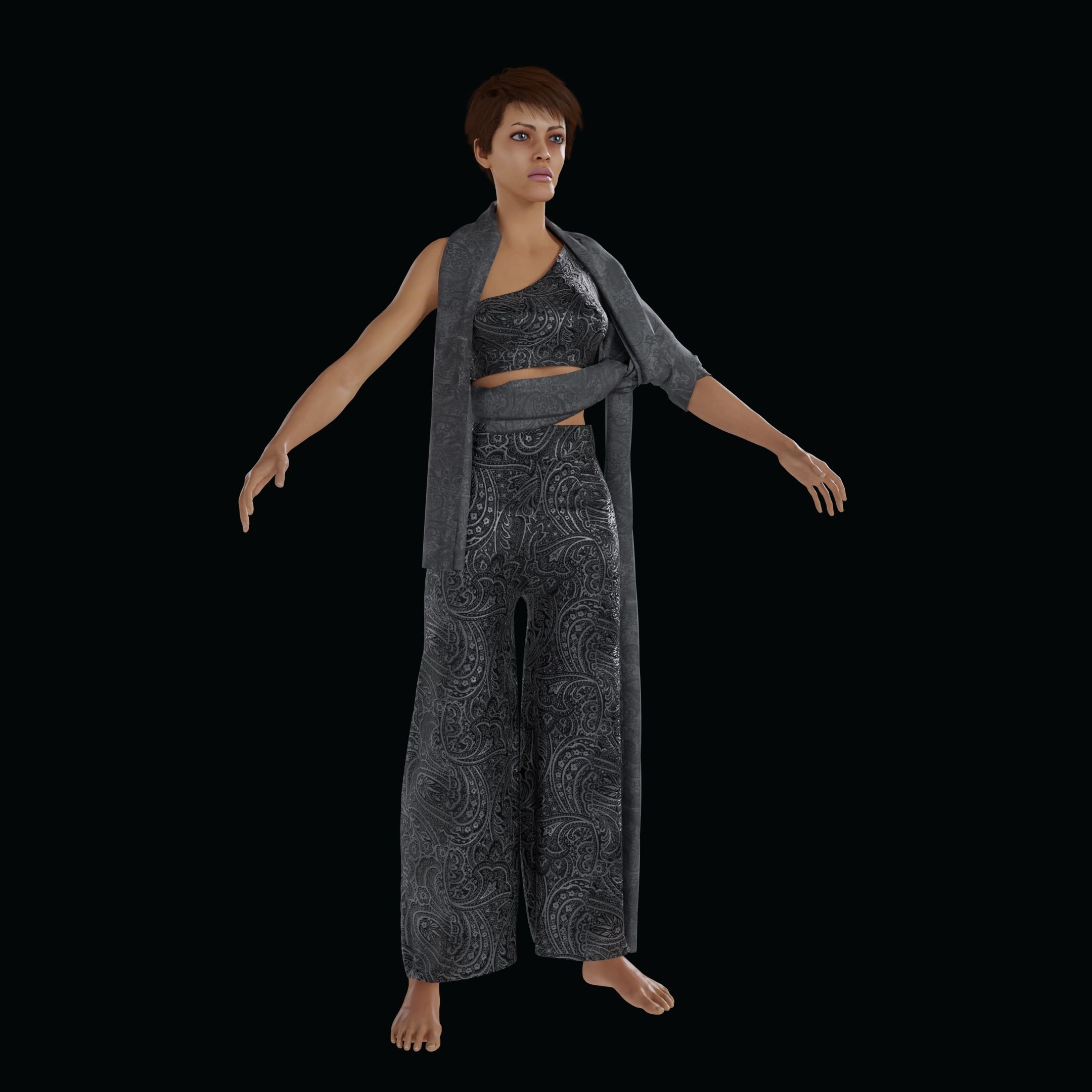 3D model Female clothes set VR / AR / low-poly | CGTrader