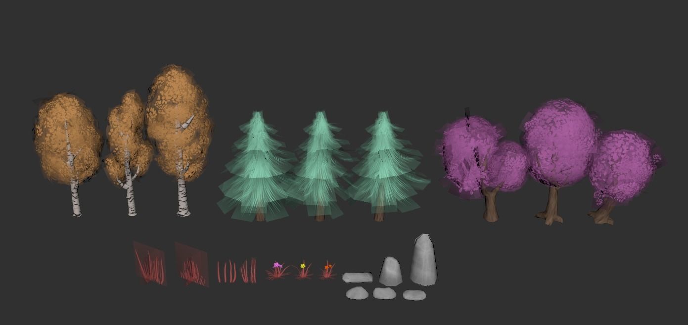 3D model Stylized environment pack VR / AR / low-poly | CGTrader