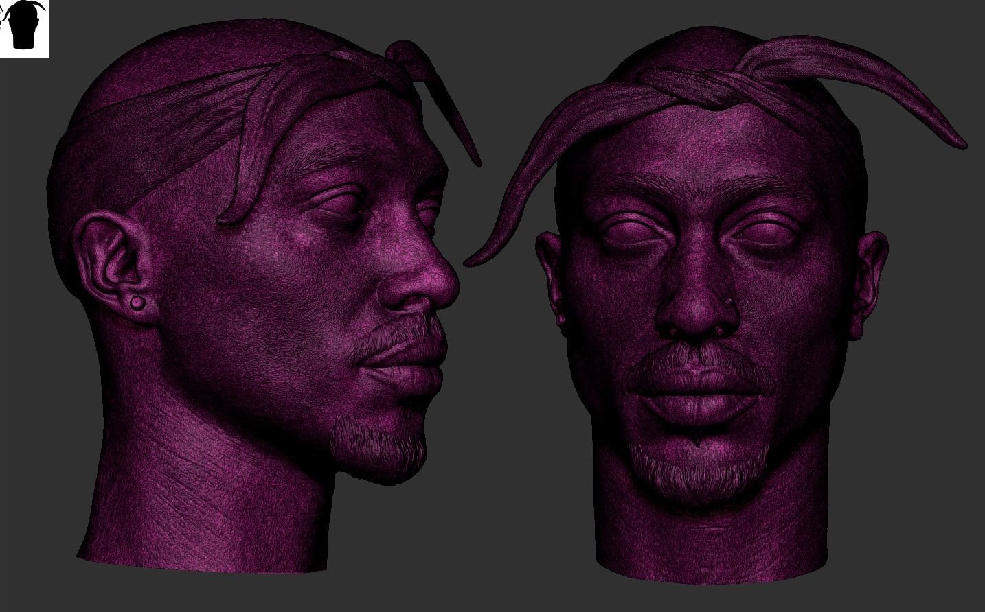 Tupac Shakur Head 3D model 3D printable | CGTrader