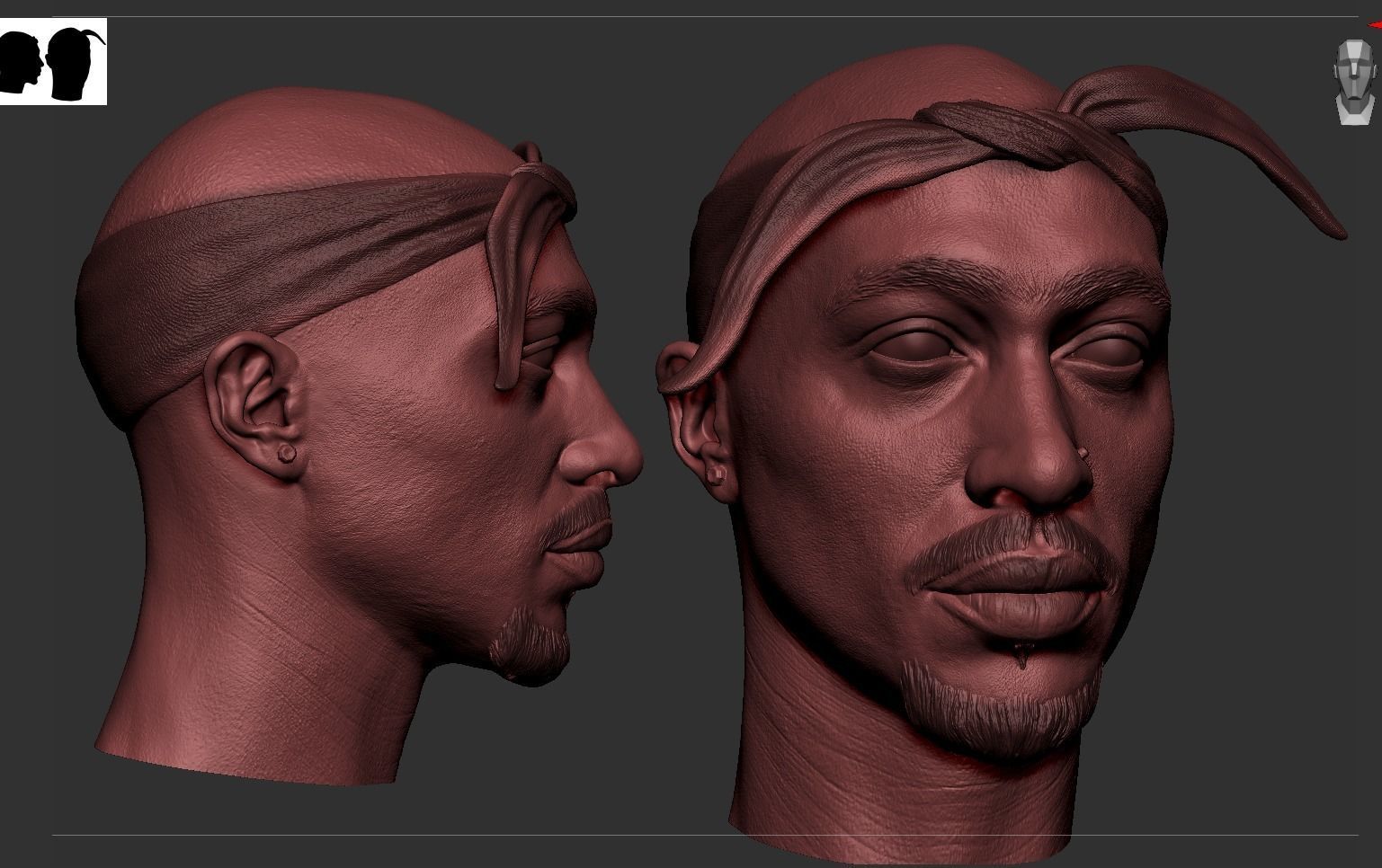 Tupac Shakur Head 3D model 3D printable | CGTrader