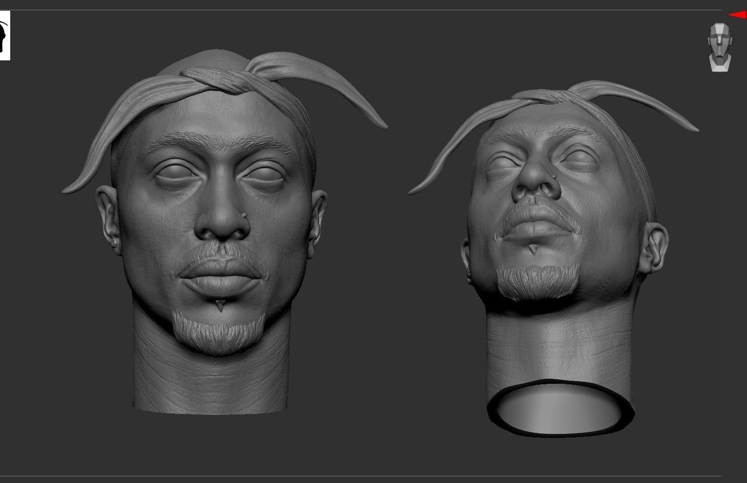 Tupac Shakur Head 3D model 3D printable | CGTrader