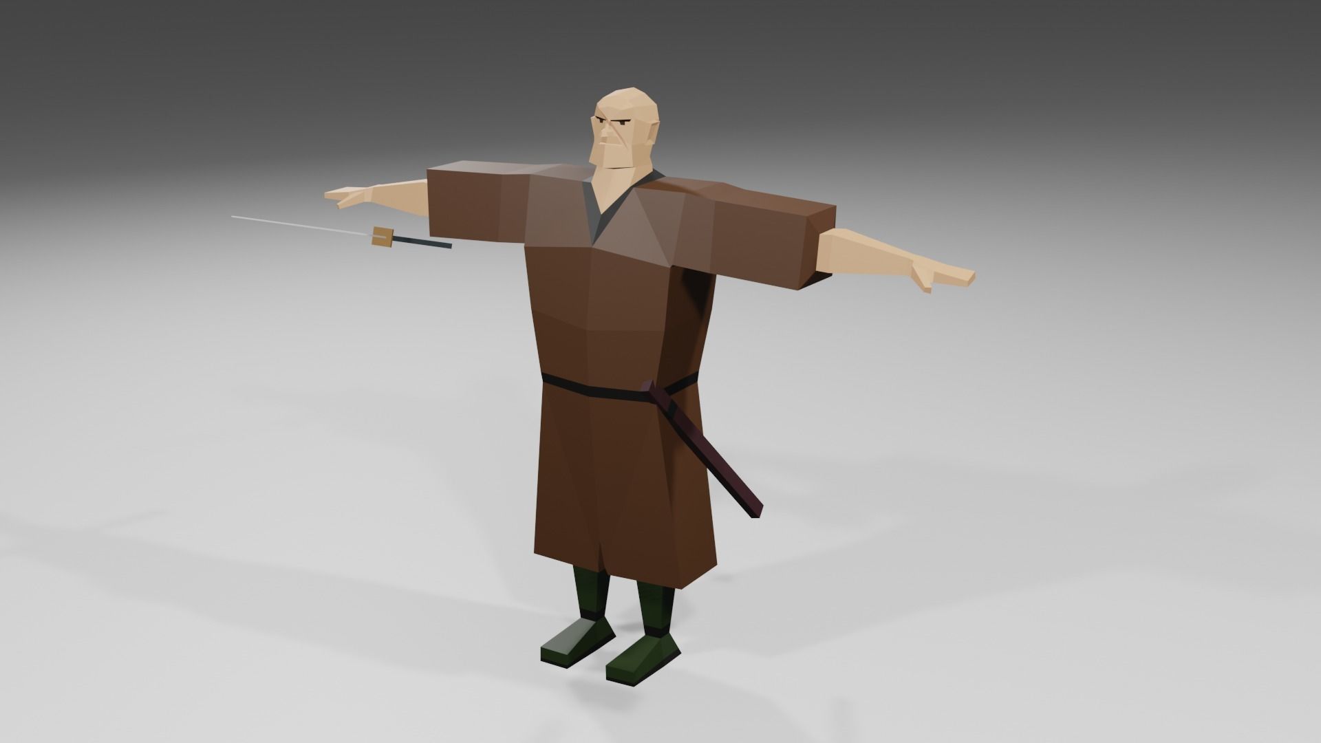 3D model Lowpoly Tall Samurai Unity Ready 3D model Samurai no2 VR / AR ...