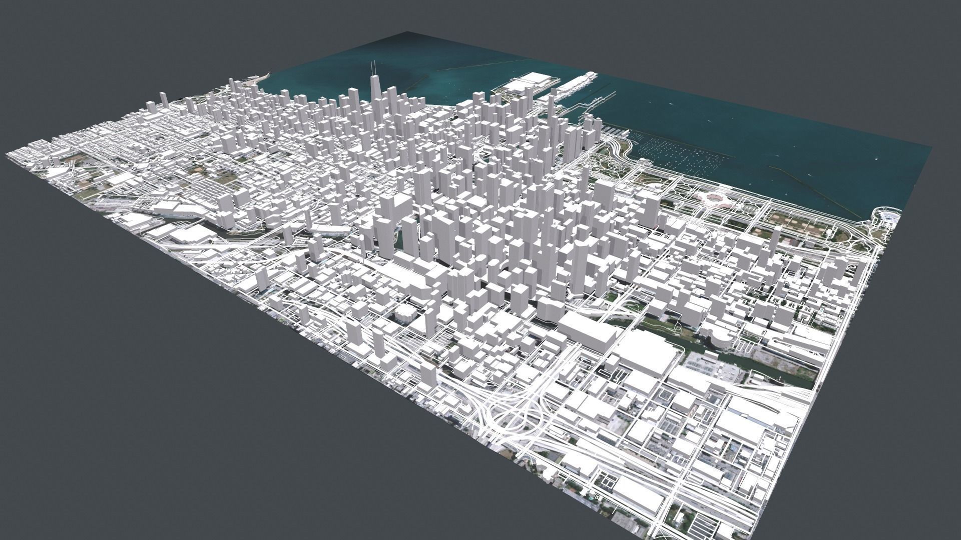 Cityscape Chicago fragment city USA 3D model | CGTrader