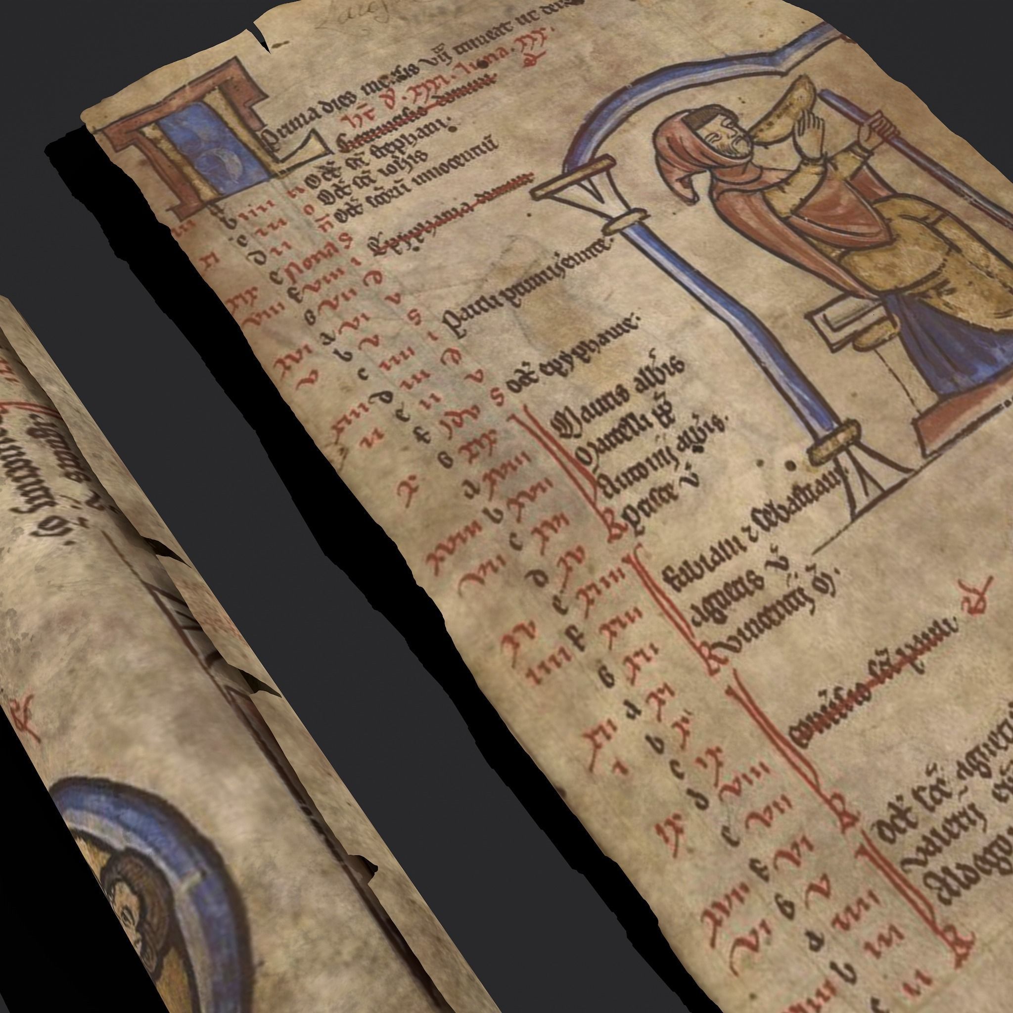 January Manuscript Page and Scroll 3D Model Collection | CGTrader