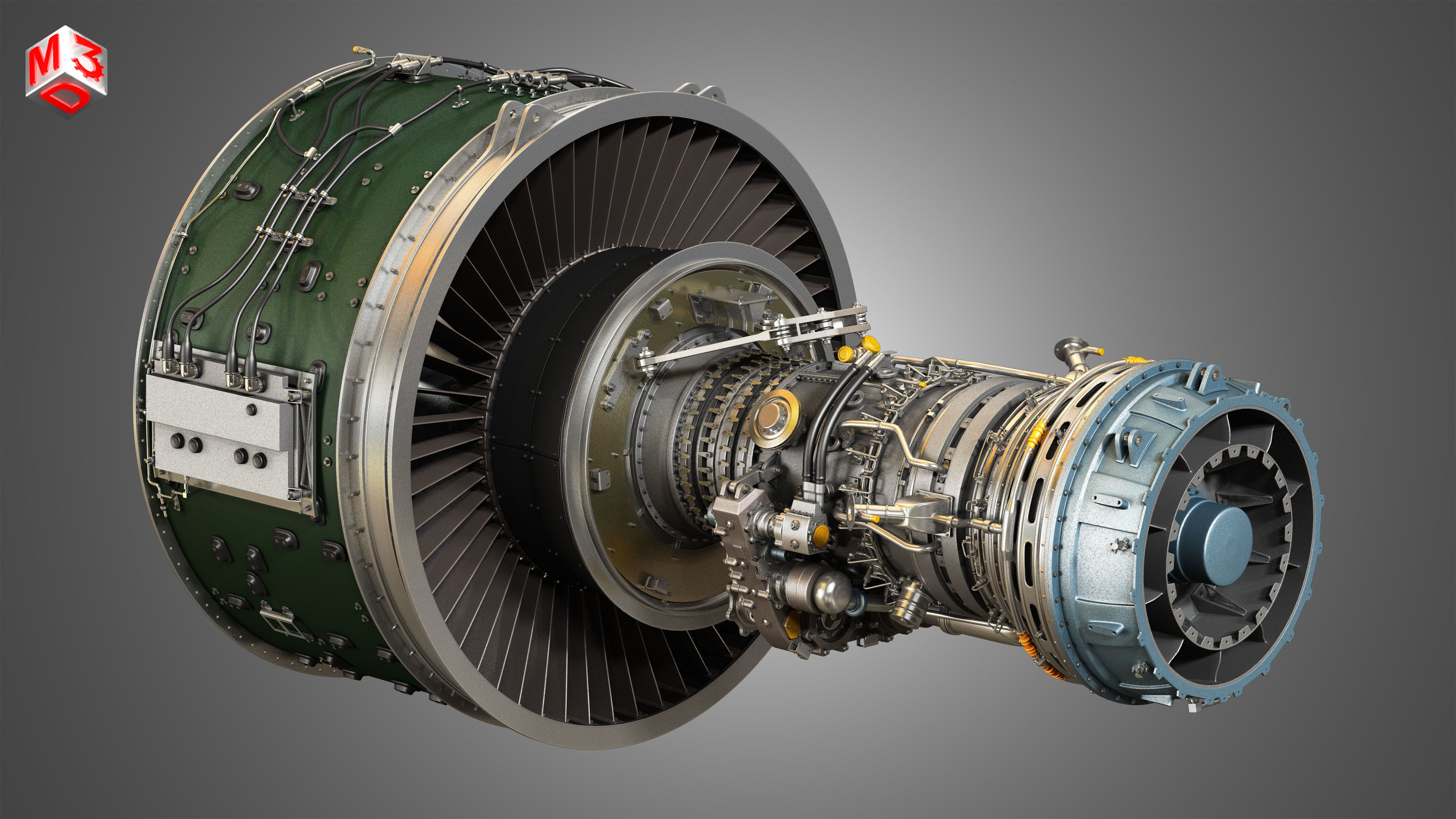 PW GTF Geared Turbofan Engine 2 in 1 3D Model Collection | CGTrader