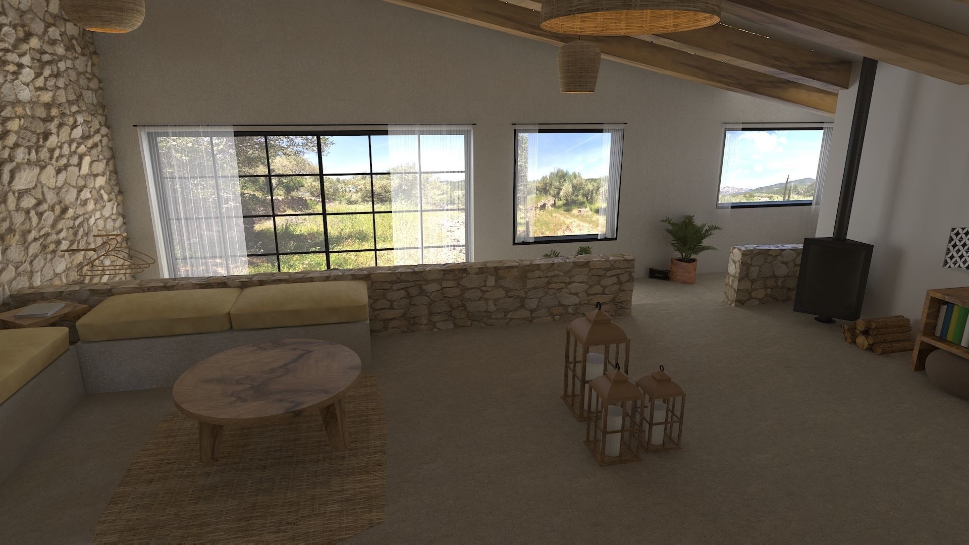 Rustic modern house 3D model | CGTrader