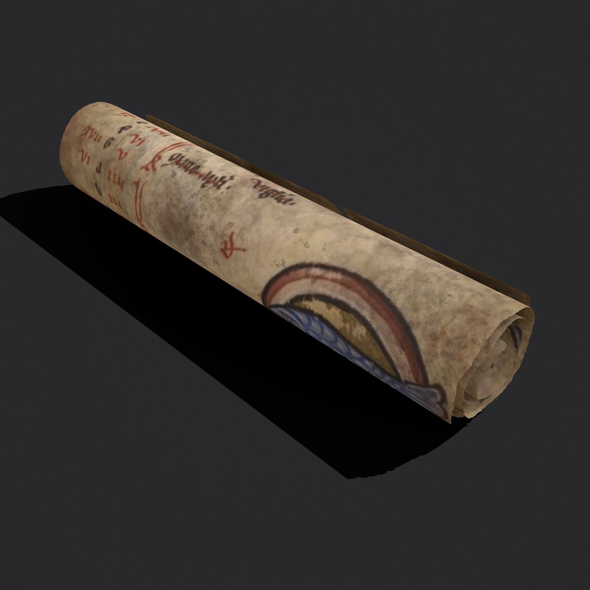 3D model February Manuscript Scroll VR / AR / low-poly | CGTrader