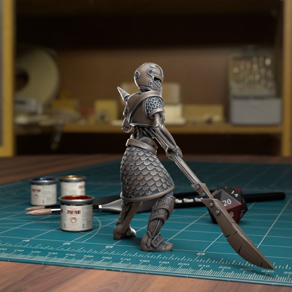 Undead Skeleton 001 - Pre-Supported - DnD - 32mm Fantasy minis 3D model ...