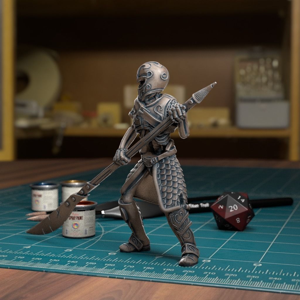 Undead Skeleton 001 - Pre-Supported - DnD - 32mm Fantasy minis 3D model ...