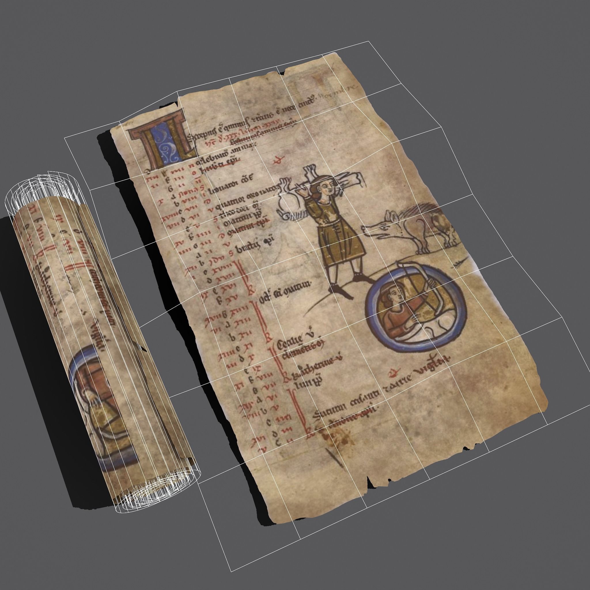 3D Model Collection Medieval Manuscript Scrolls and Pages JAN FEB NOV ...