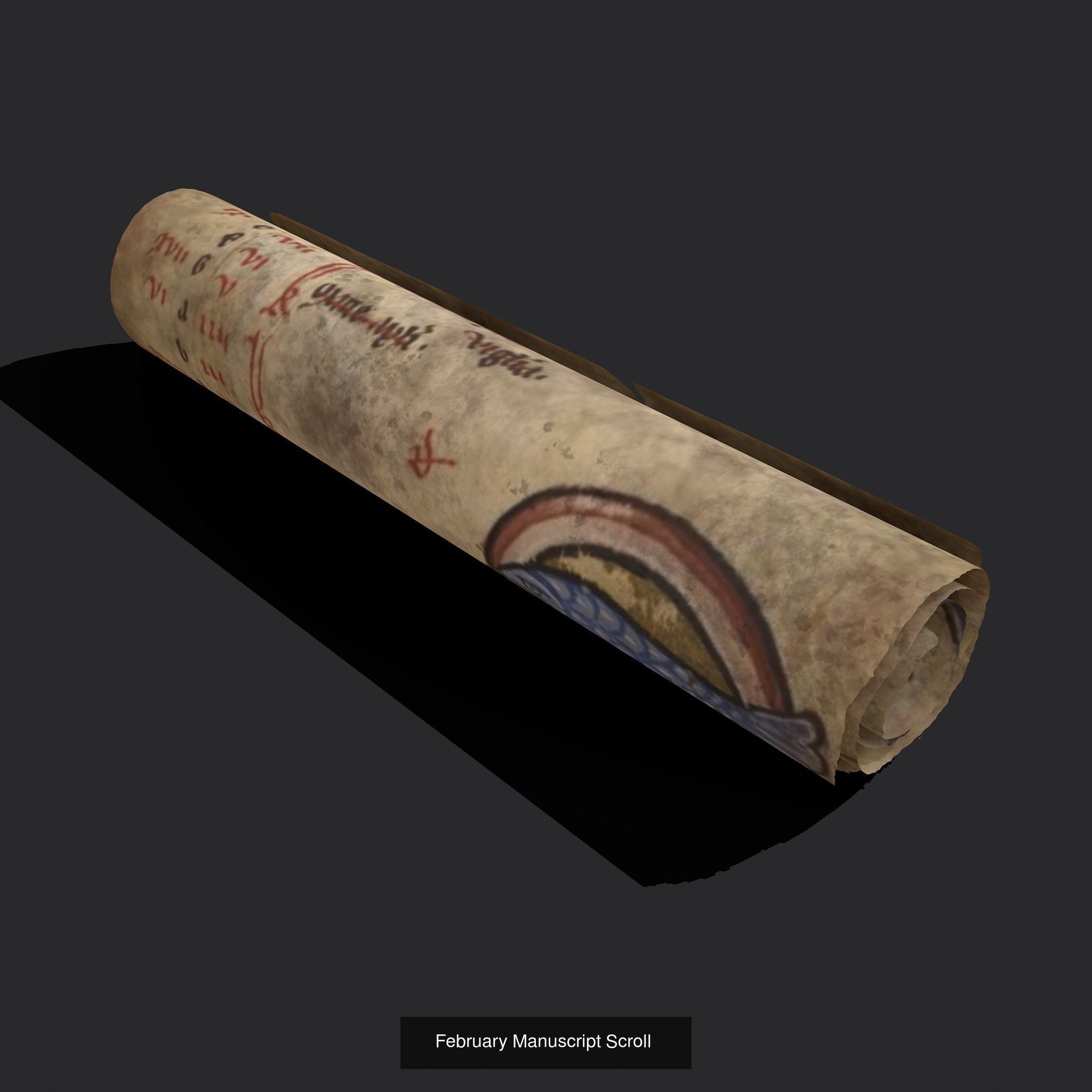 3D Model Collection Medieval Manuscript Scrolls and Pages JAN FEB NOV ...