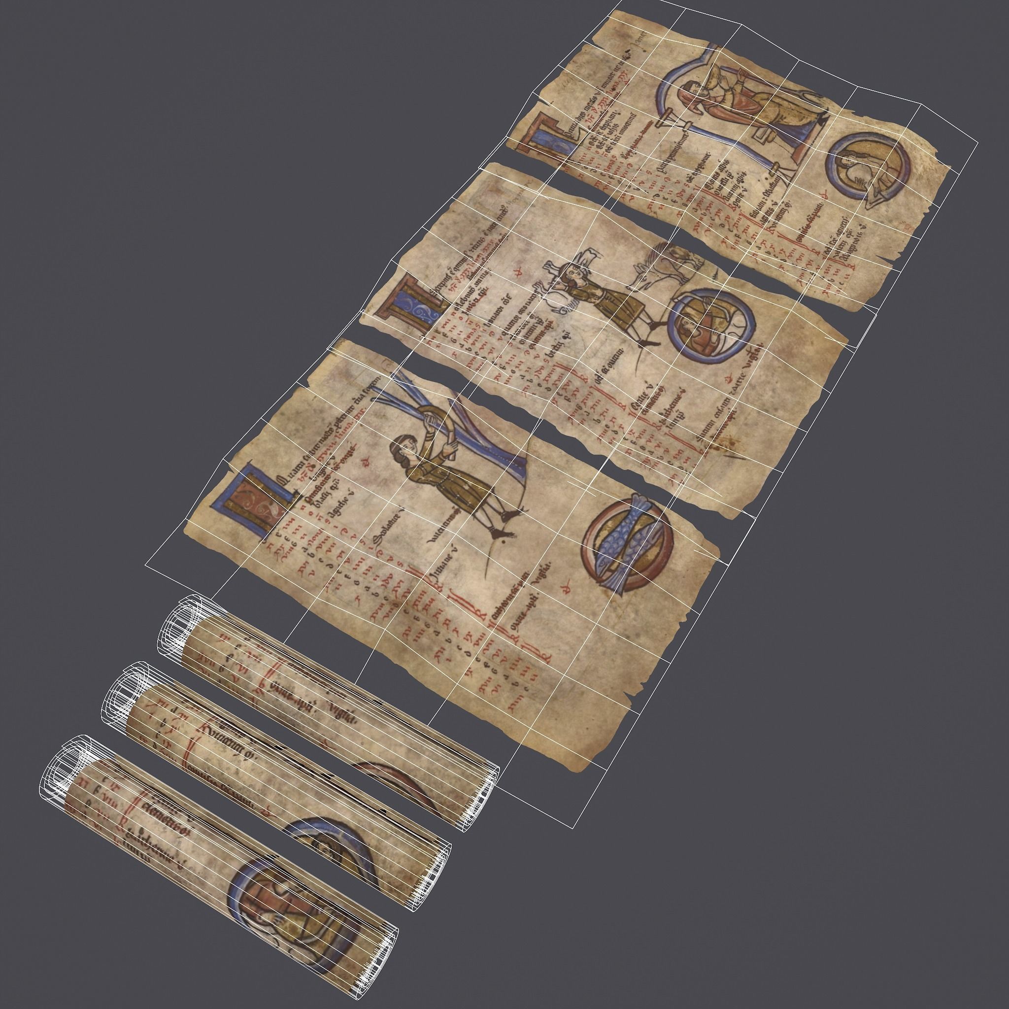 3D Model Collection Medieval Manuscript Scrolls and Pages JAN FEB NOV ...