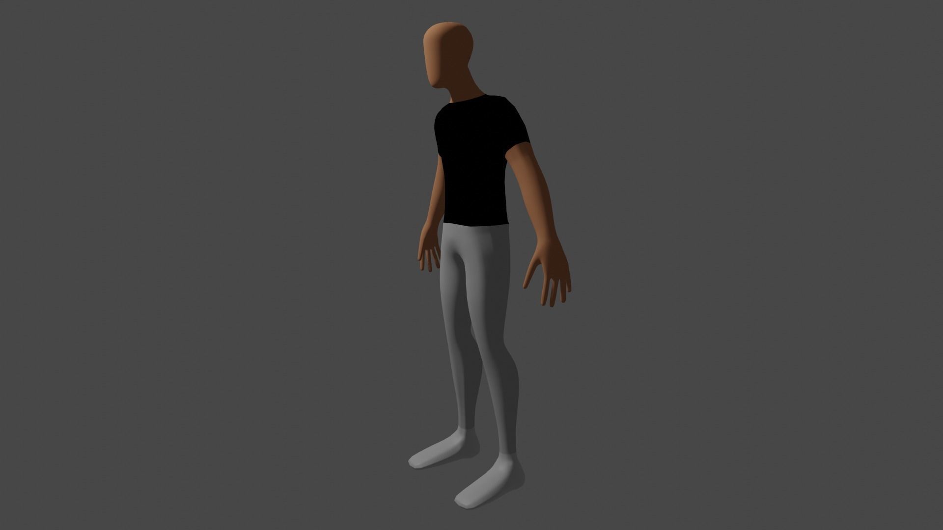 3D model Plain Low Poly Very Basic Male Model VR / AR / low-poly | CGTrader