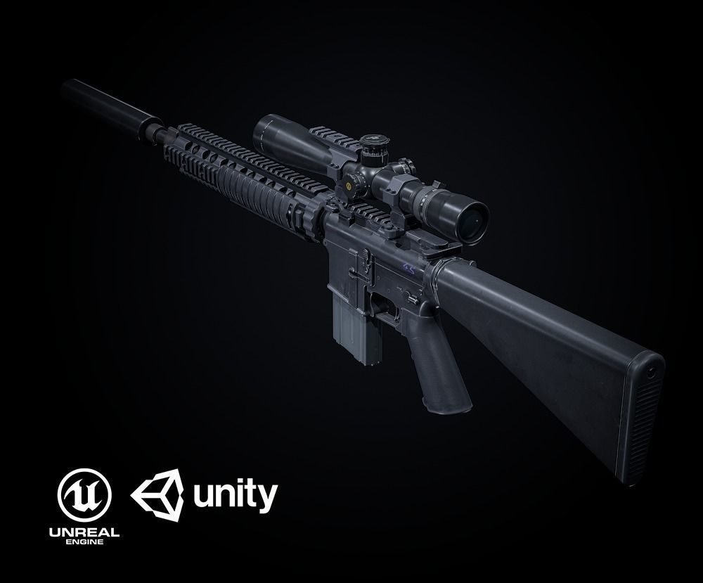 3D model Mk12 PBR sniper rifle scope VR / AR / low-poly | CGTrader