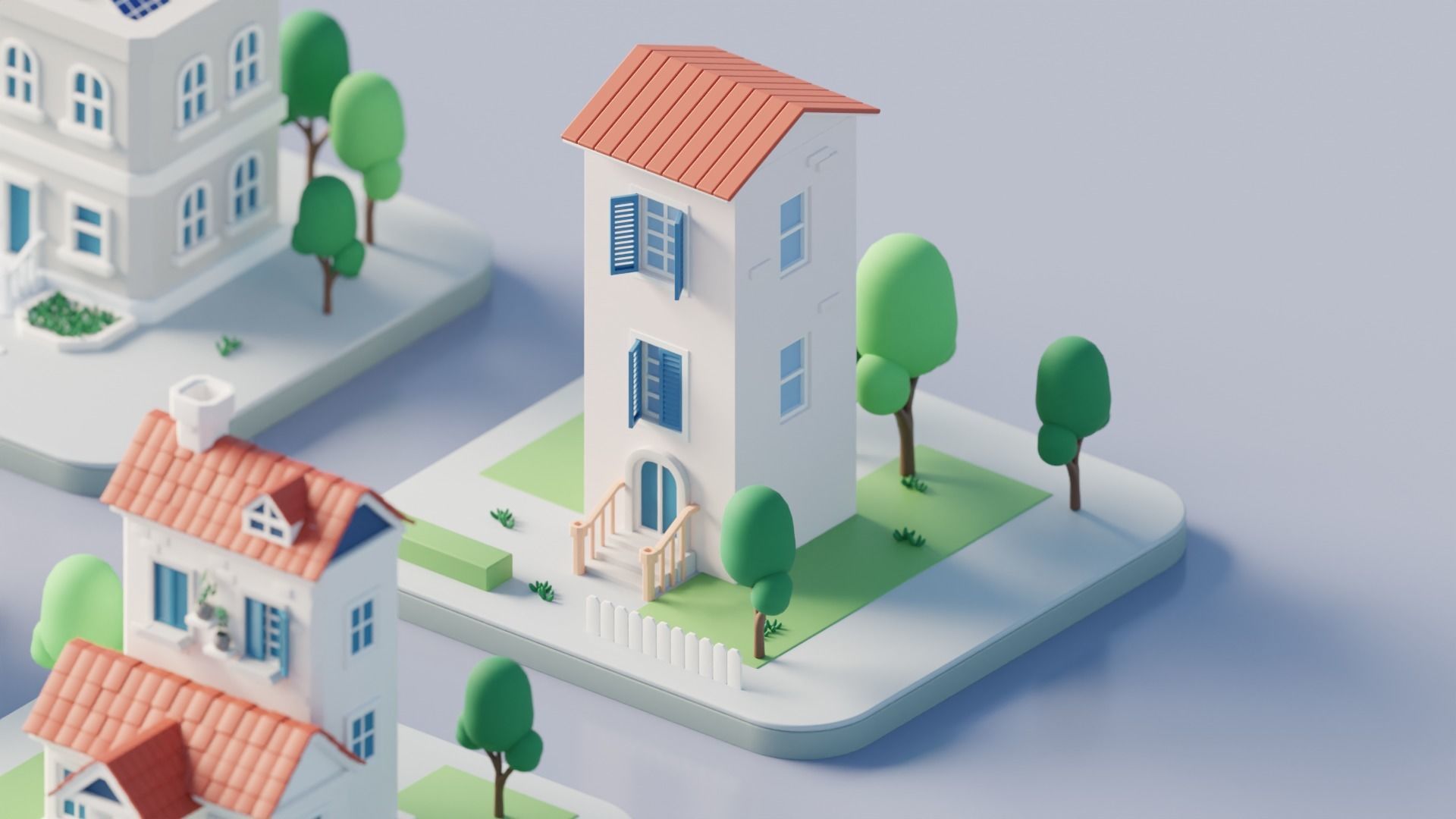 Cartoon Houses Low Poly Collection 3D model | CGTrader