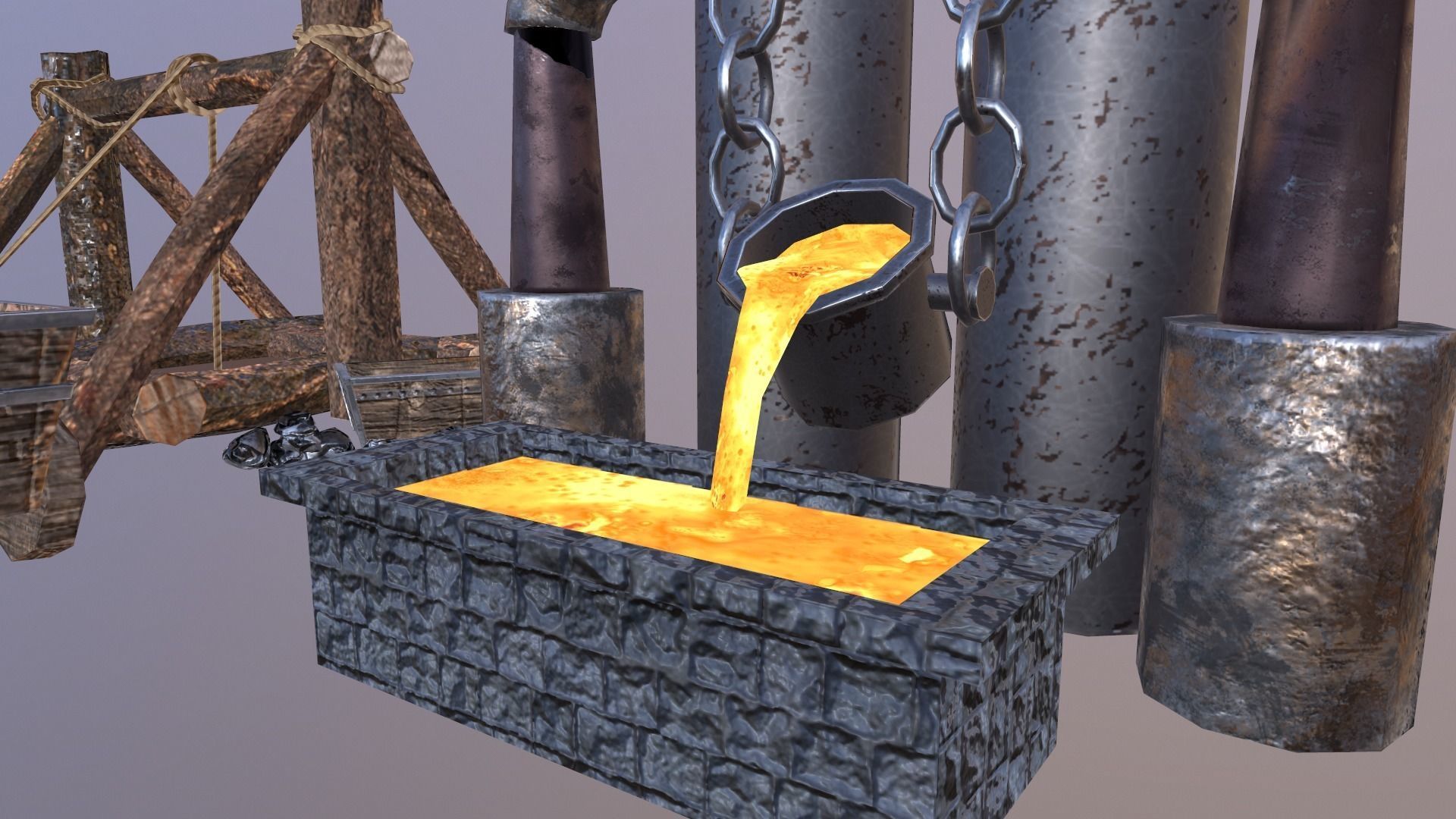3D model Iron Mine Level 1 VR / AR / low-poly | CGTrader