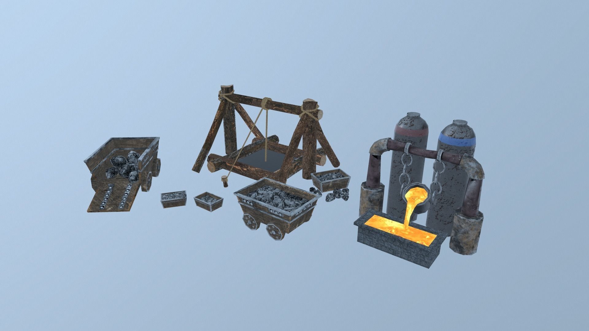 3D model Iron Mine Level 1 VR / AR / low-poly | CGTrader