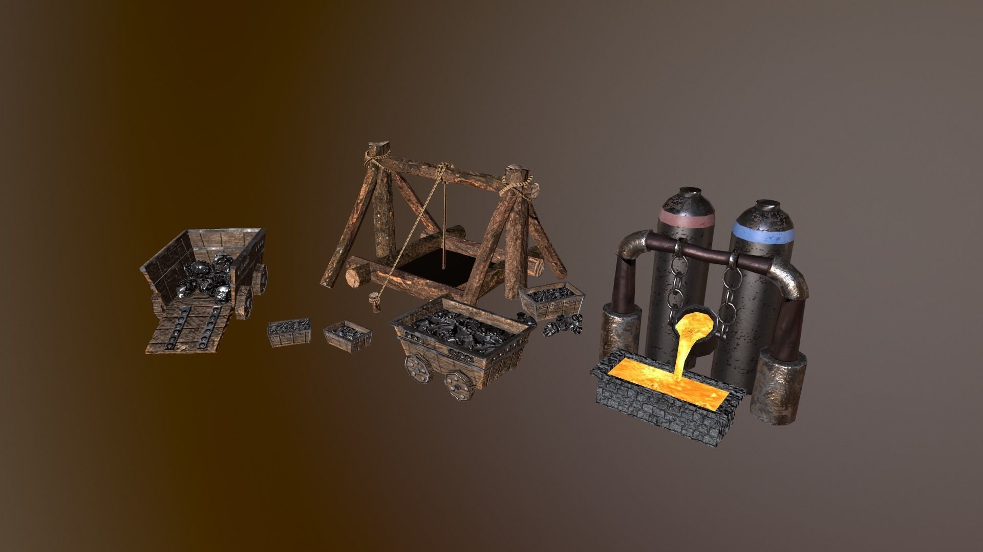 3D model Iron Mine Level 1 VR / AR / low-poly | CGTrader