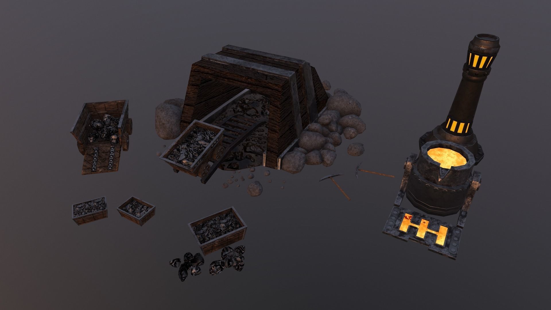 3D model Iron Mine Level 5 VR / AR / low-poly | CGTrader