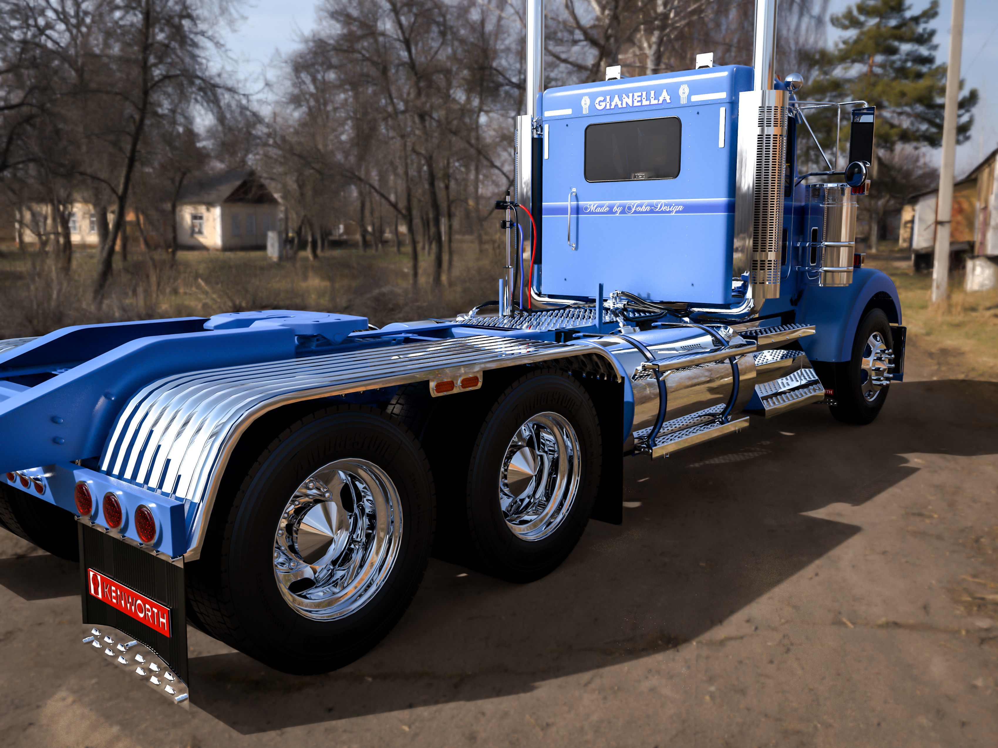 Kenworth W900B JD 3D model | CGTrader