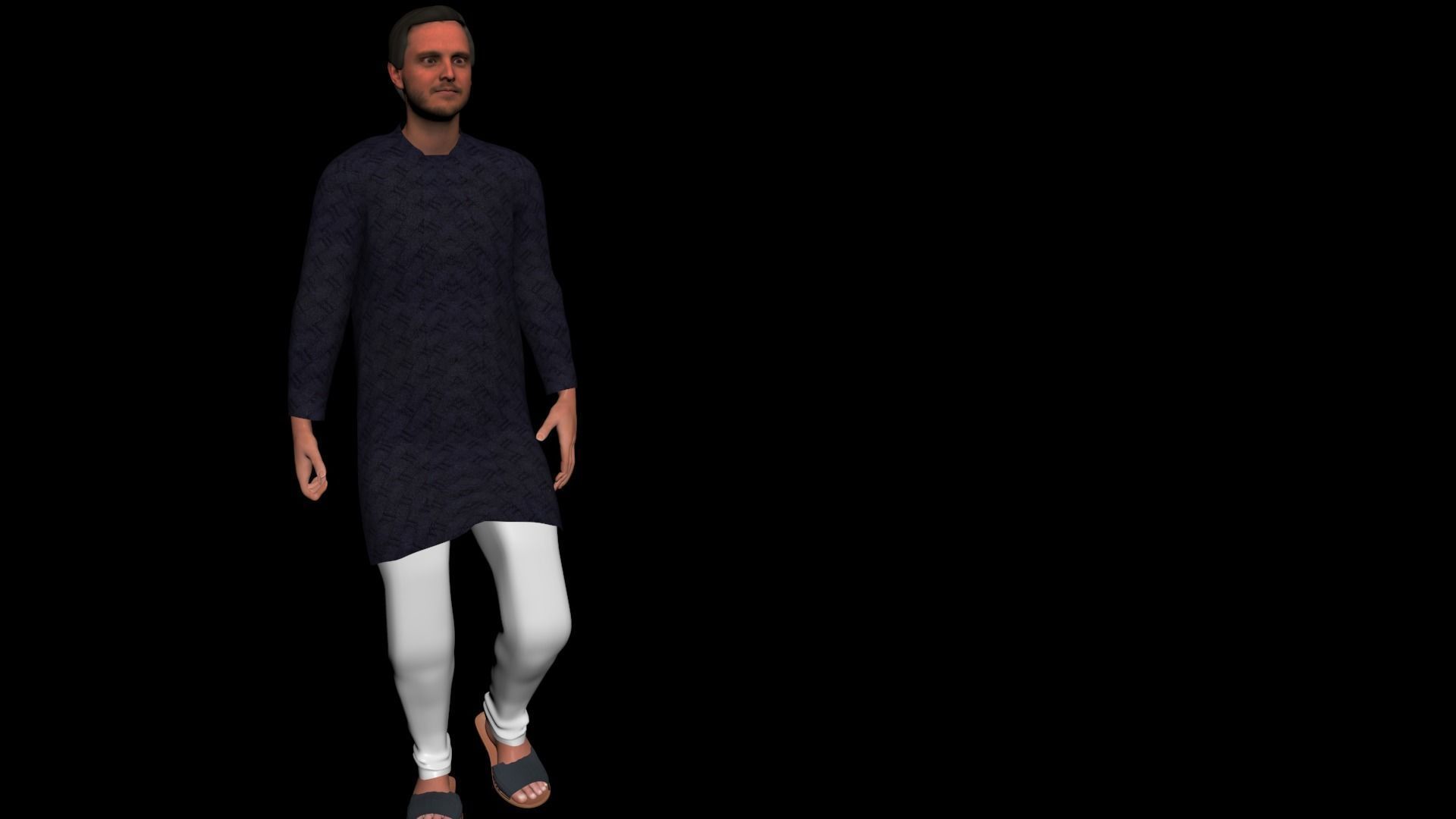 Indian man kameez kurta 3d rigged model 3D model animated rigged | CGTrader