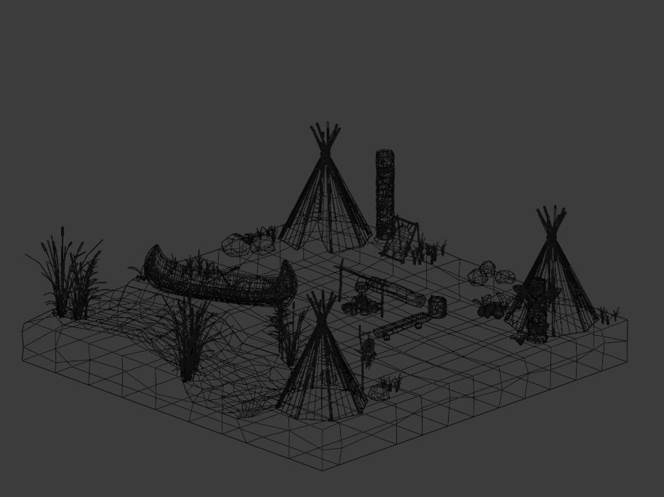 3D model Native American village VR / AR / low-poly | CGTrader