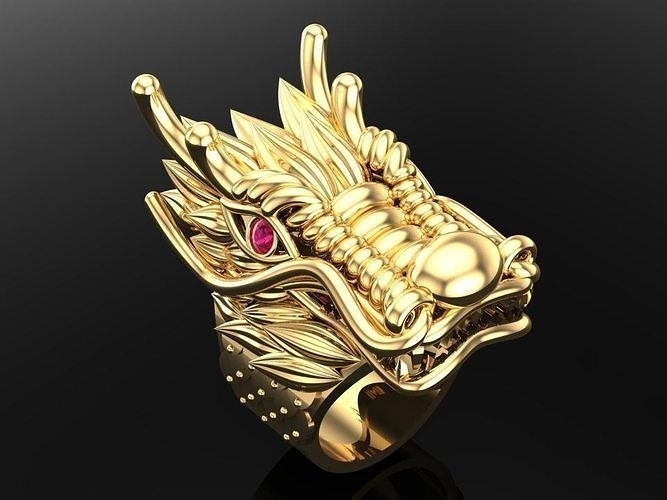 Dragon Rings - Men ring 3D model 3D printable | CGTrader