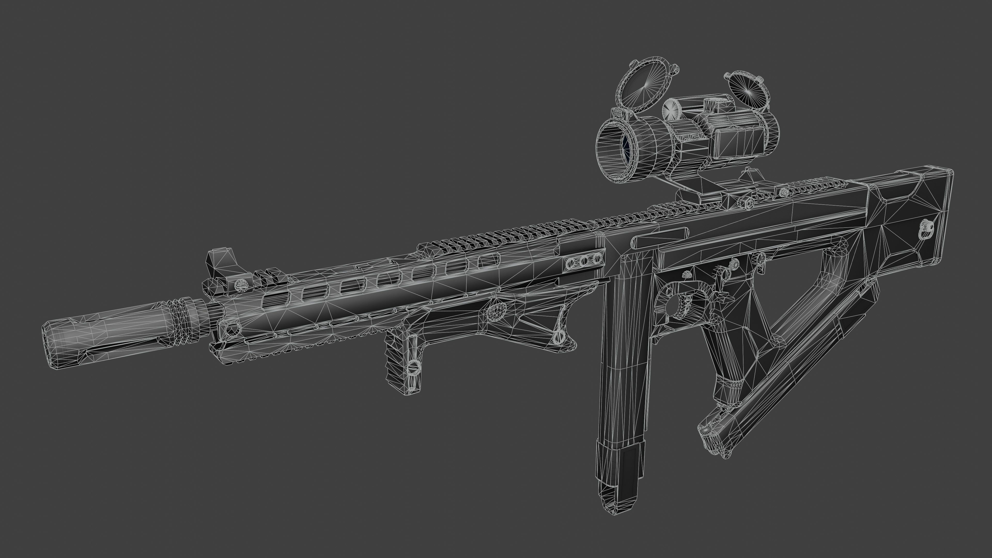 3D model Tactical Thompson SMG VR / AR / low-poly | CGTrader
